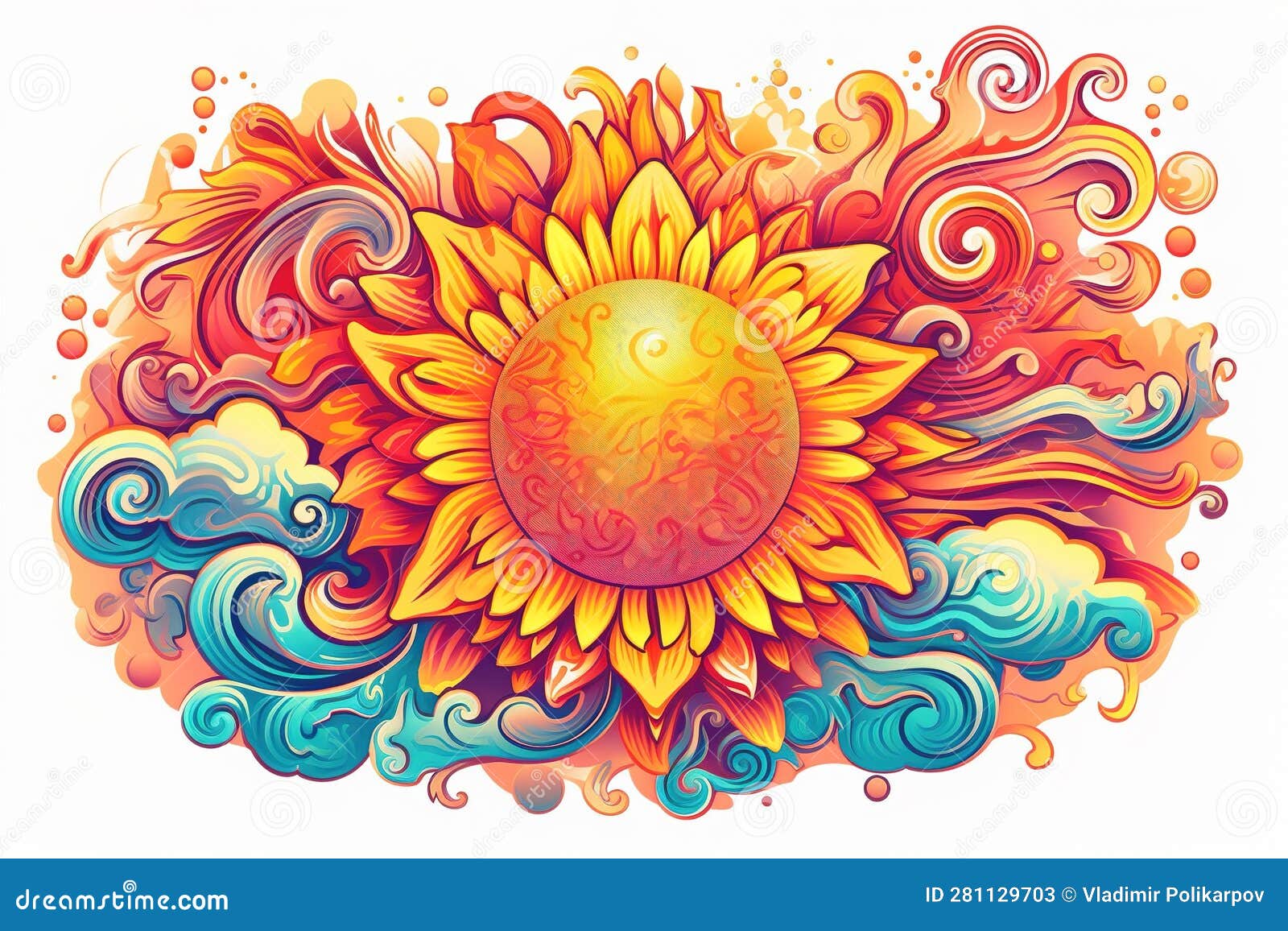 Hot Summer Drawing Isolated on White Background. Generated by AI Stock ...