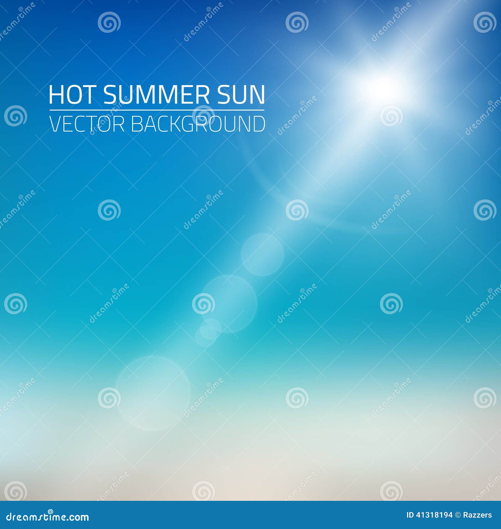 Hot Summer Sun Vector Background Illustration Stock Illustration ...