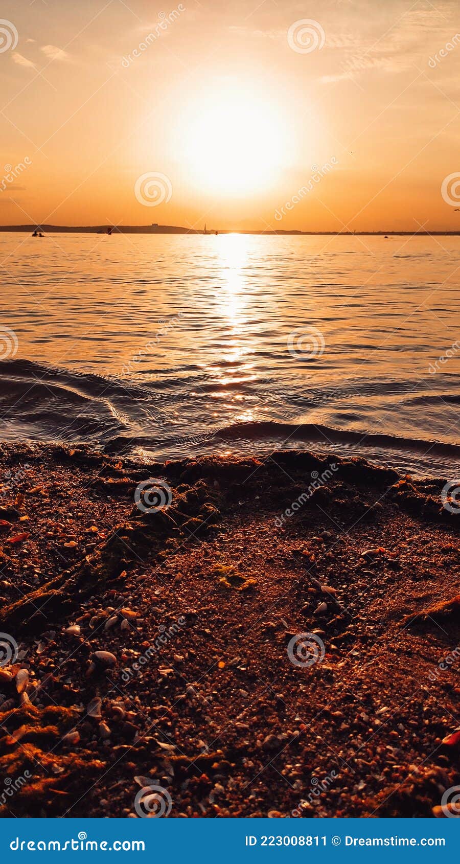 Hot summer sunset stock image. Image of shore, ocean - 223008811