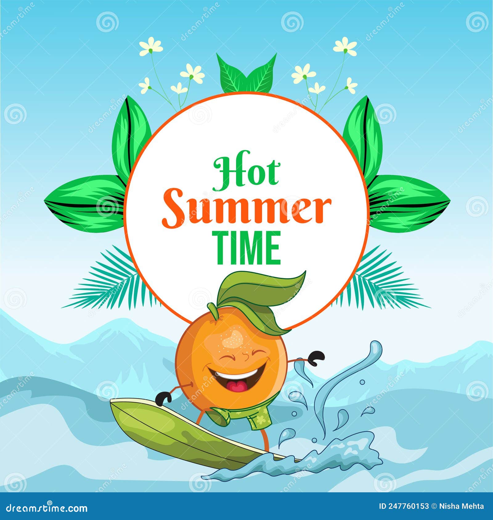 Hot Summer Time Banner Design Stock Vector - Illustration of graphic ...