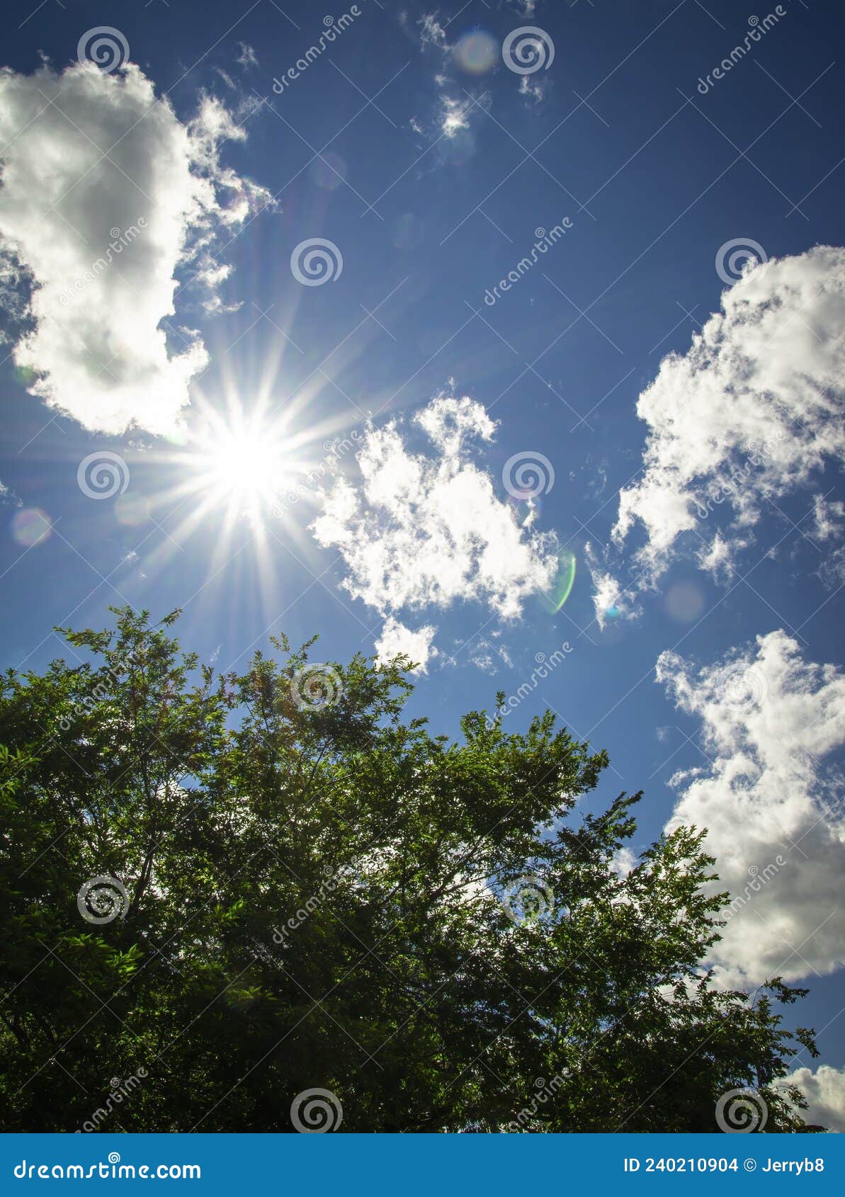 Hot Sun Beaming Rays on Summer Day Stock Photo - Image of fluffy, rays ...