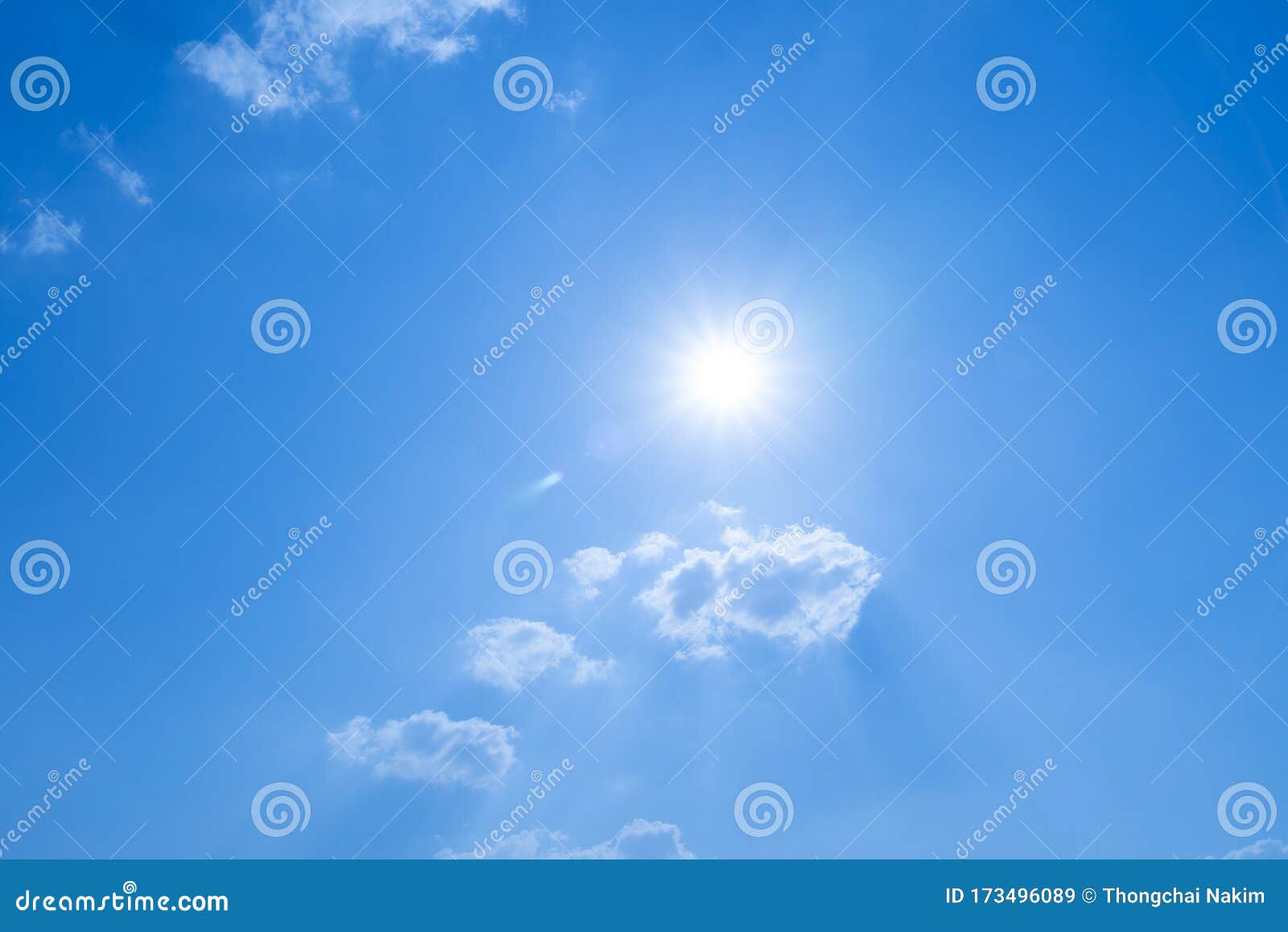 The Hot Sun in the Blue Sky. Stock Image - Image of color, heaven ...