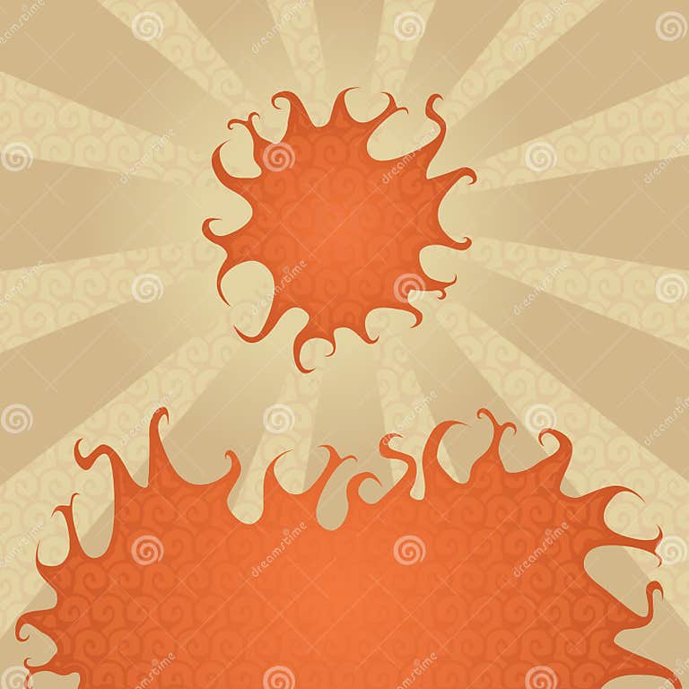 Hot sun and fire stock vector. Illustration of bright - 5620826