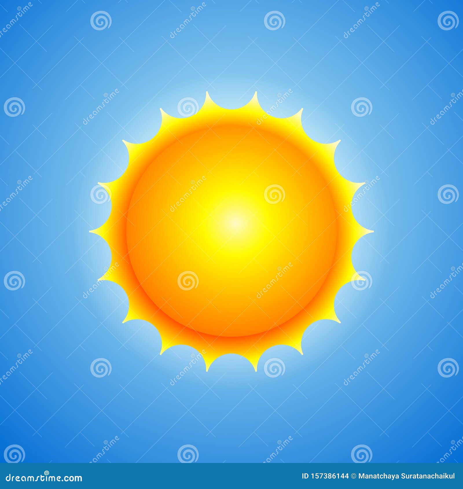 Hot sun icon. stock illustration. Illustration of summer - 157386144
