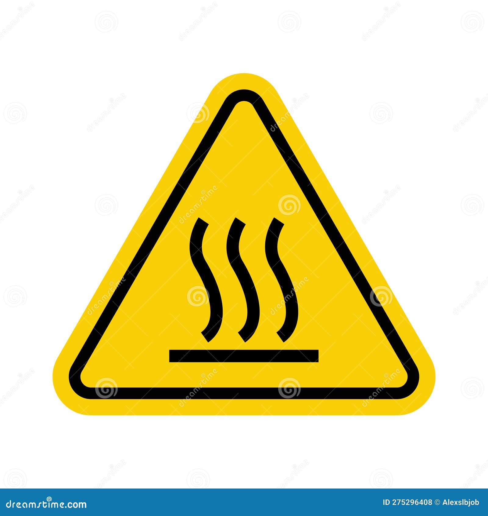 Hot Surface Sign. Hot Surface Warning Sign. Yellow Triangle Sign with ...