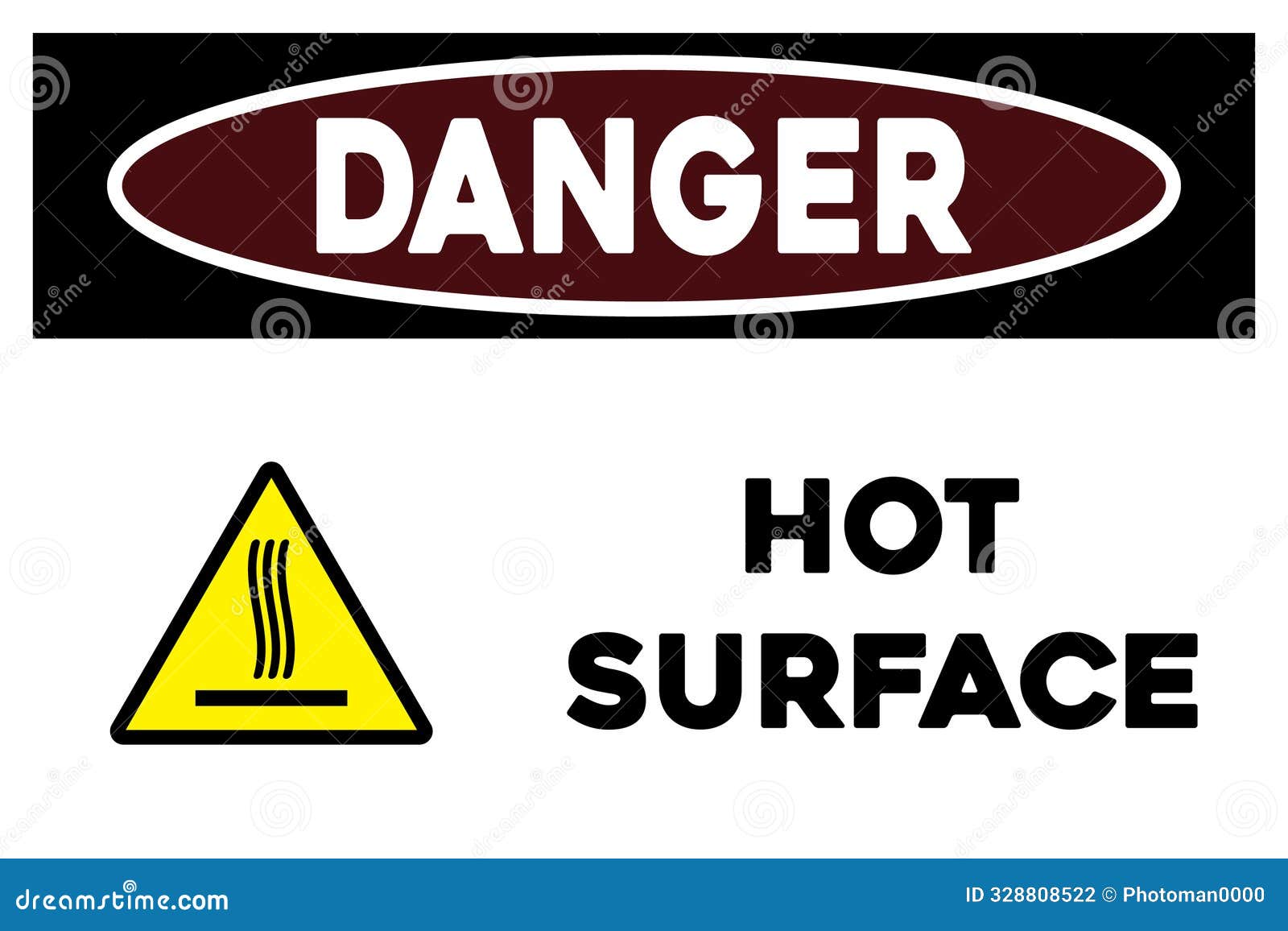 Hot surface warning sign stock vector. Illustration of attention ...