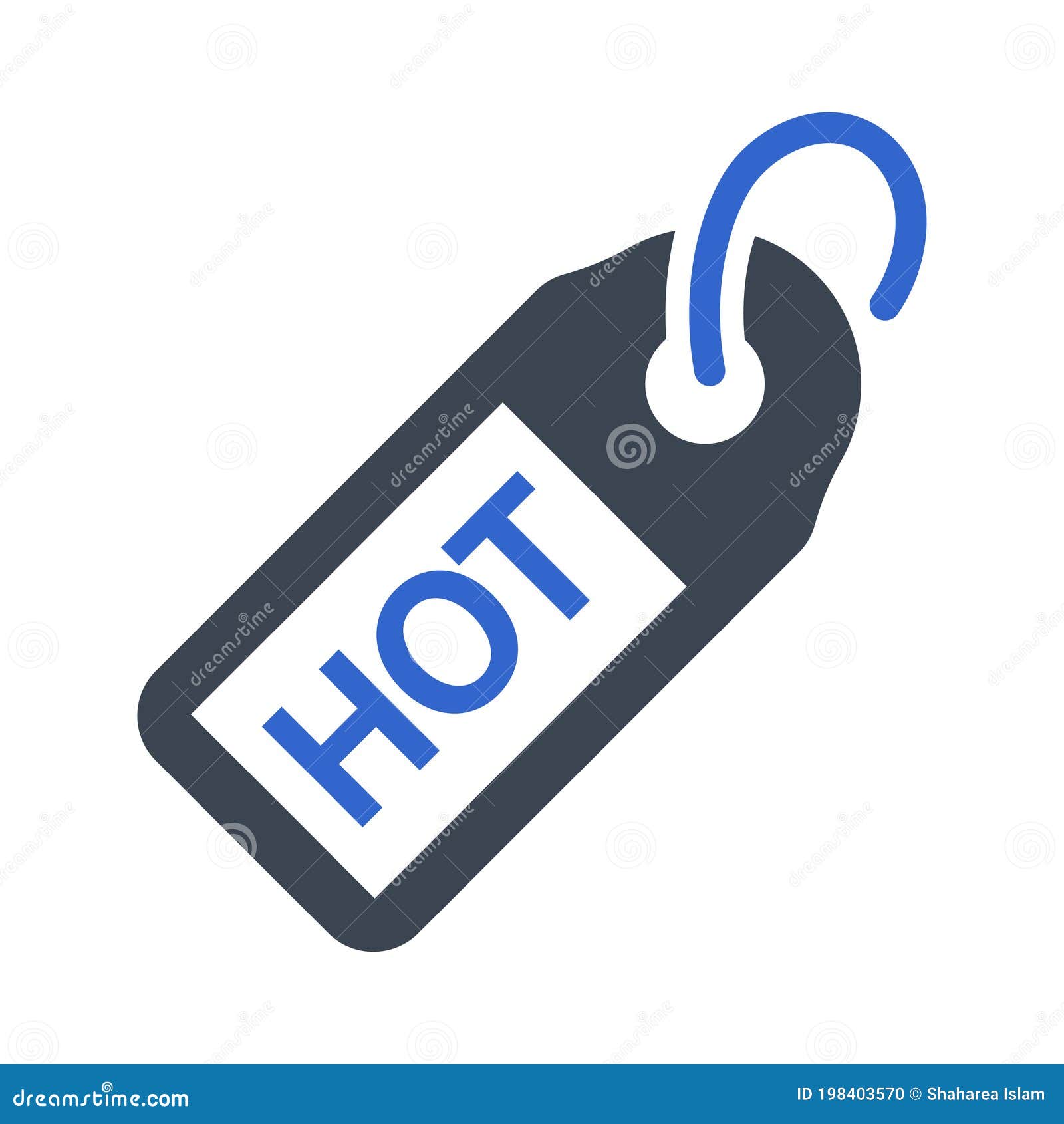 Hot tag icon stock vector. Illustration of price, meticulously - 198403570