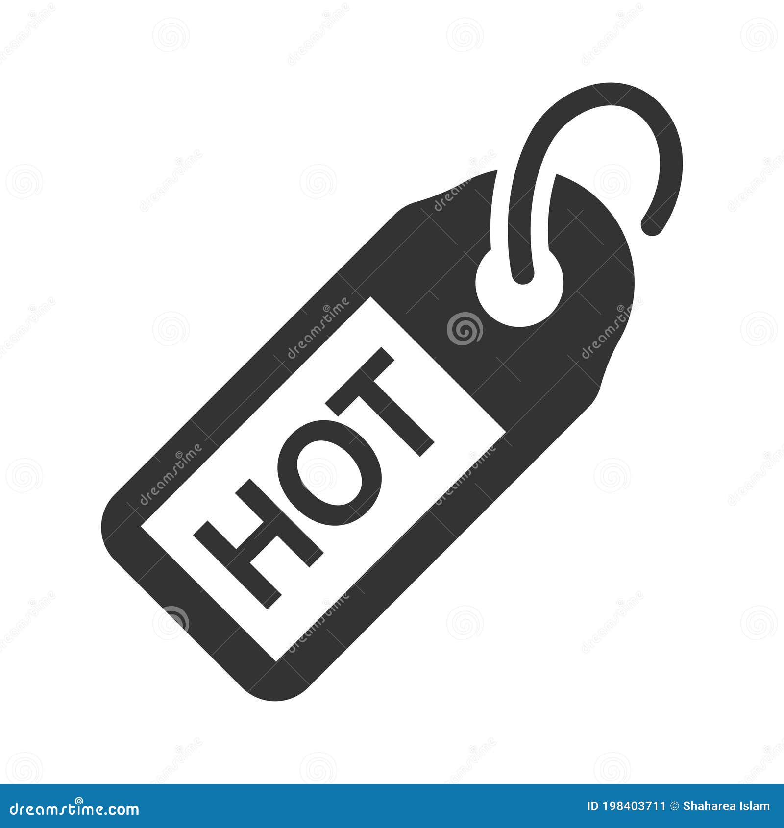 Hot tag icon stock vector. Illustration of icon, beautiful - 198403711