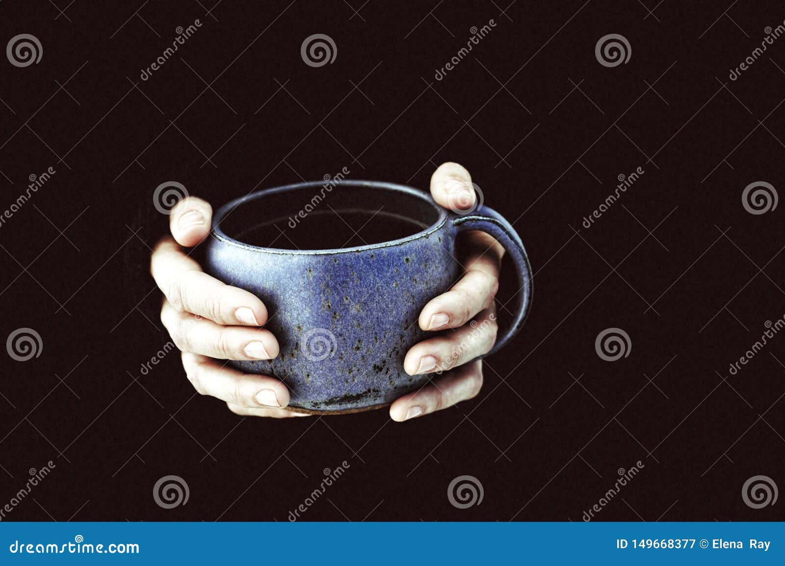 Woman Hands Holding a Large Mug with Comfort Stock Image - Image of ...
