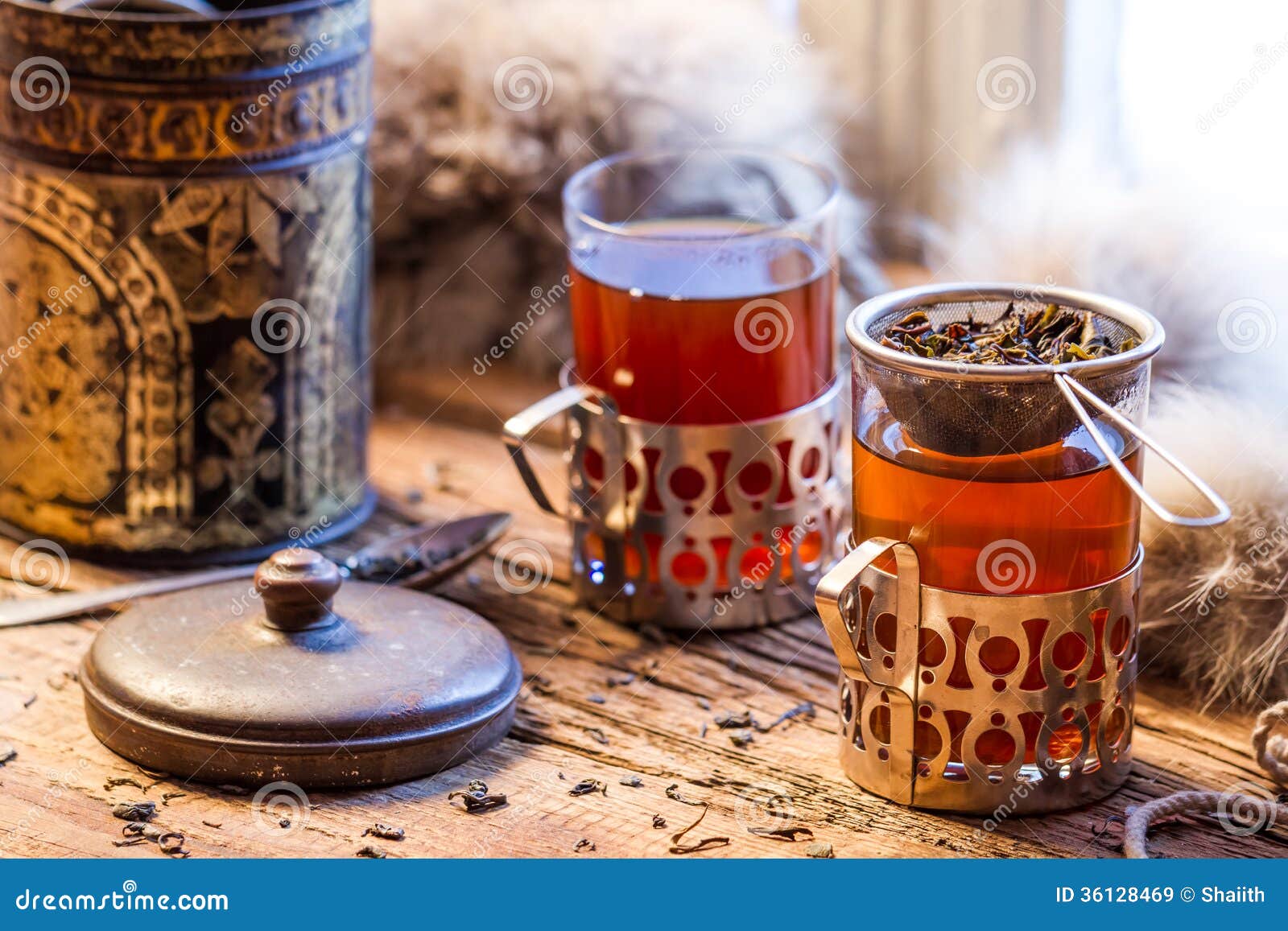 Hot Tea Brewed in the Old Style Stock Image - Image of drink, indoors ...