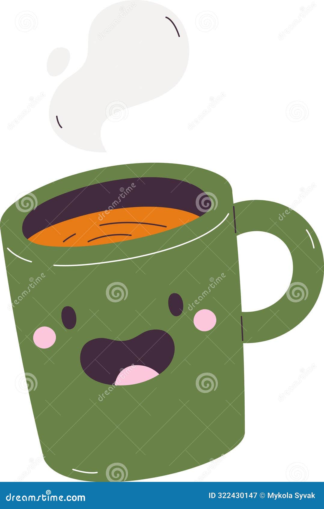 Hot Tea Cartoon Character stock vector. Illustration of vector - 322430147