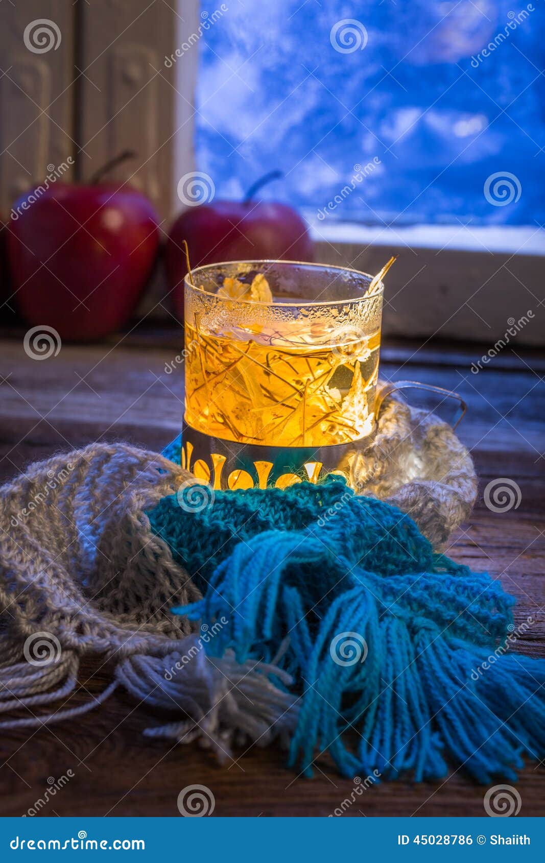 Hot tea in cold evening stock photo. Image of homemade - 45028786