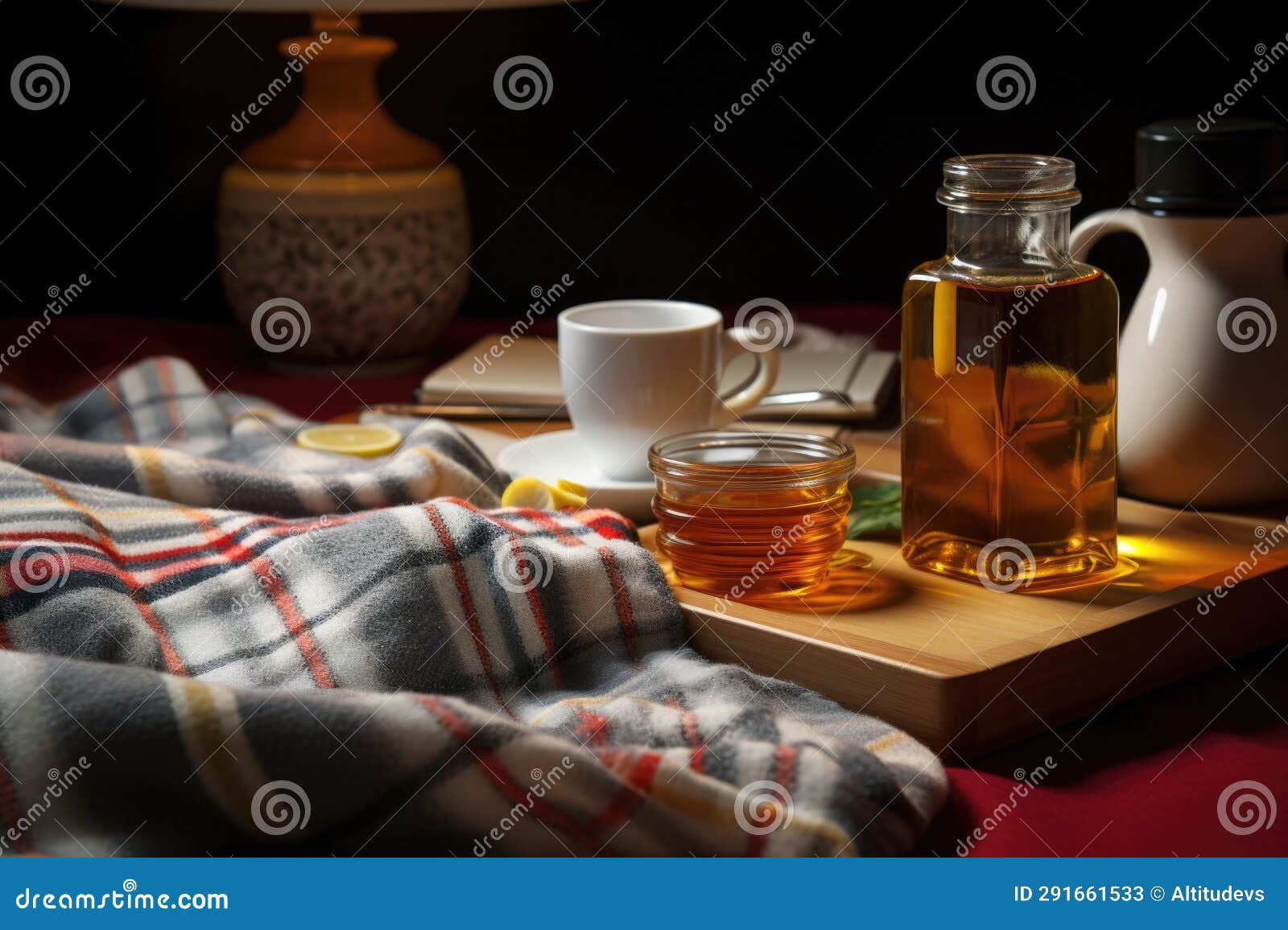 Hot Tea and Cold Medicine on a Nightstand Stock Image - Image of ...