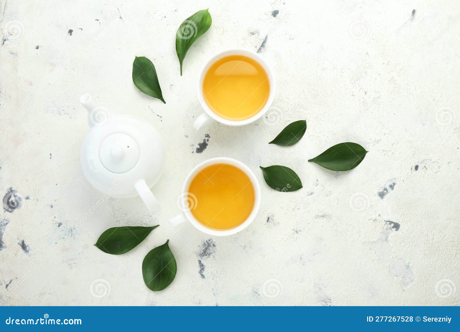 Cups of Hot Tea on White Background Stock Photo - Image of healthy ...