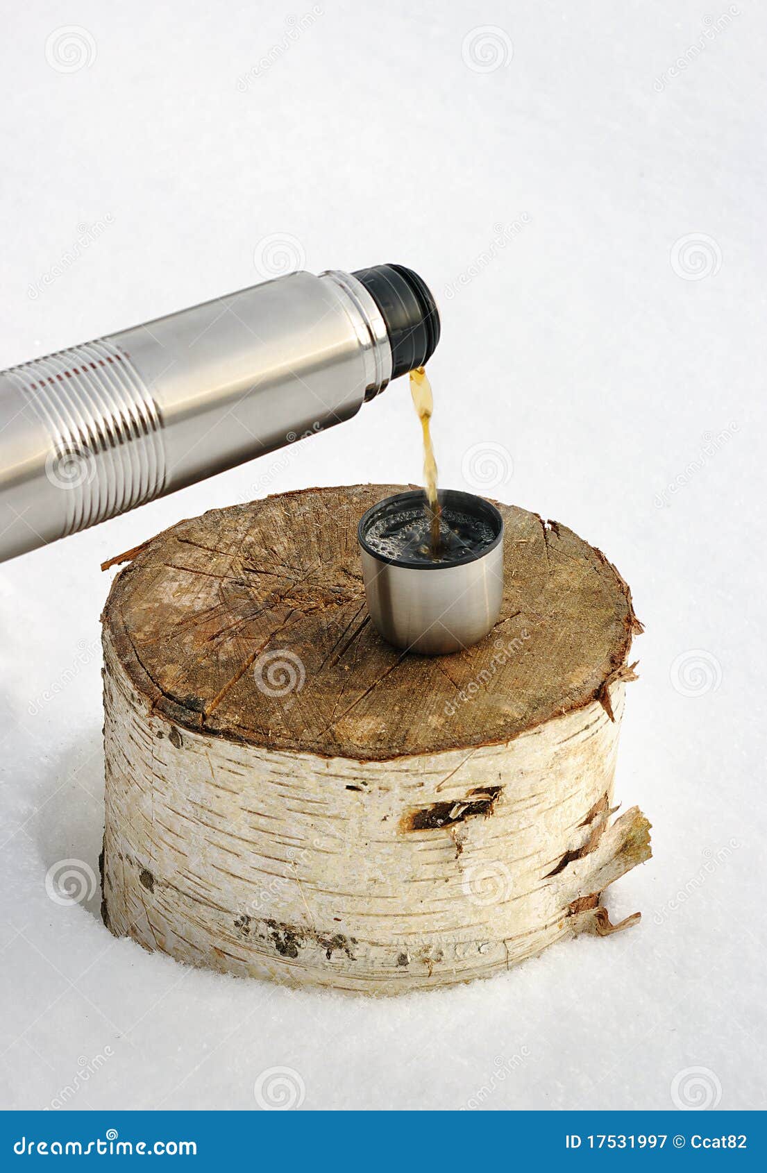 Hot tea from the flask stock image. Image of aluminum - 17531997