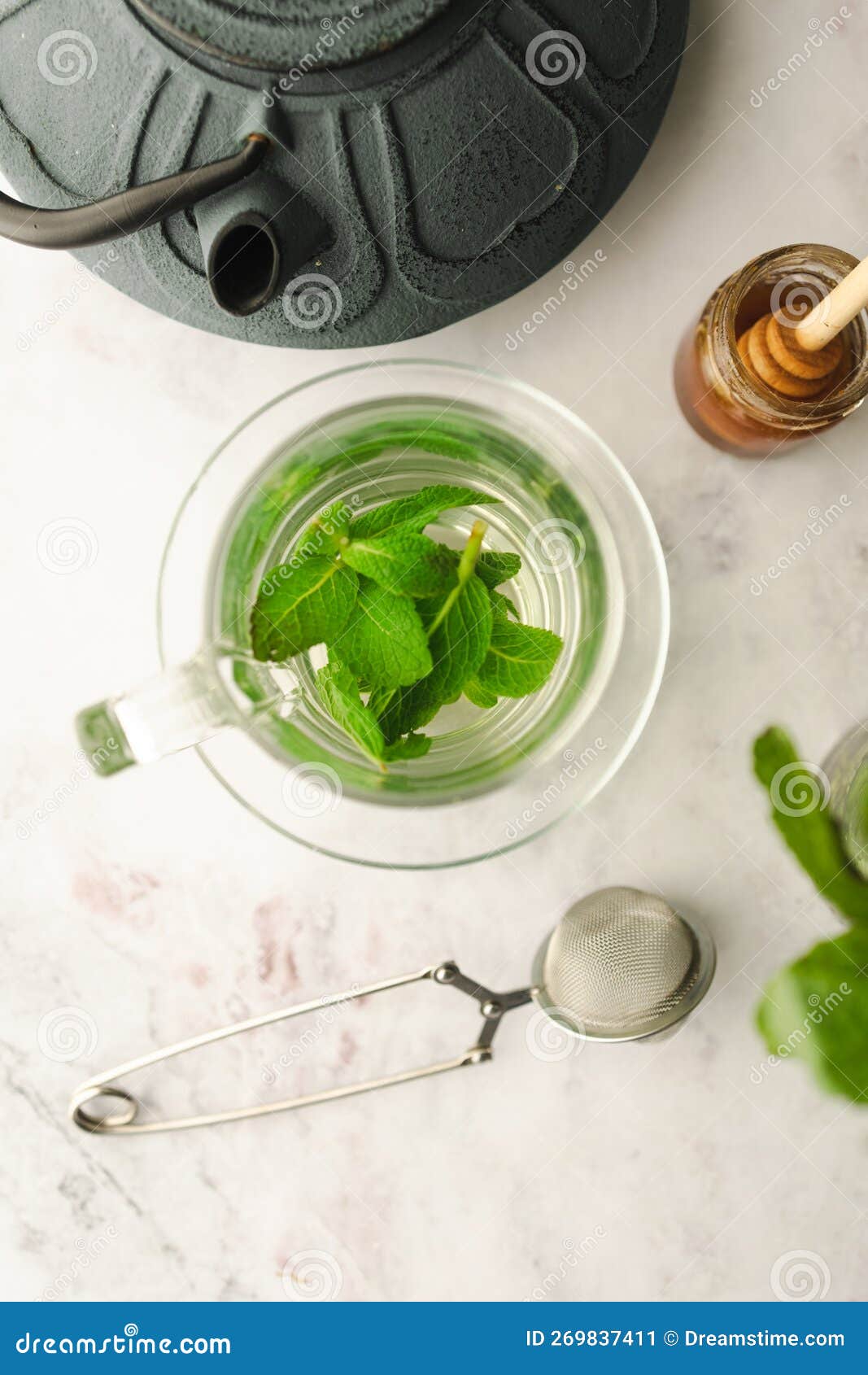Hot Tea with Fresh Mint Leaves Stock Image - Image of tree, produce ...