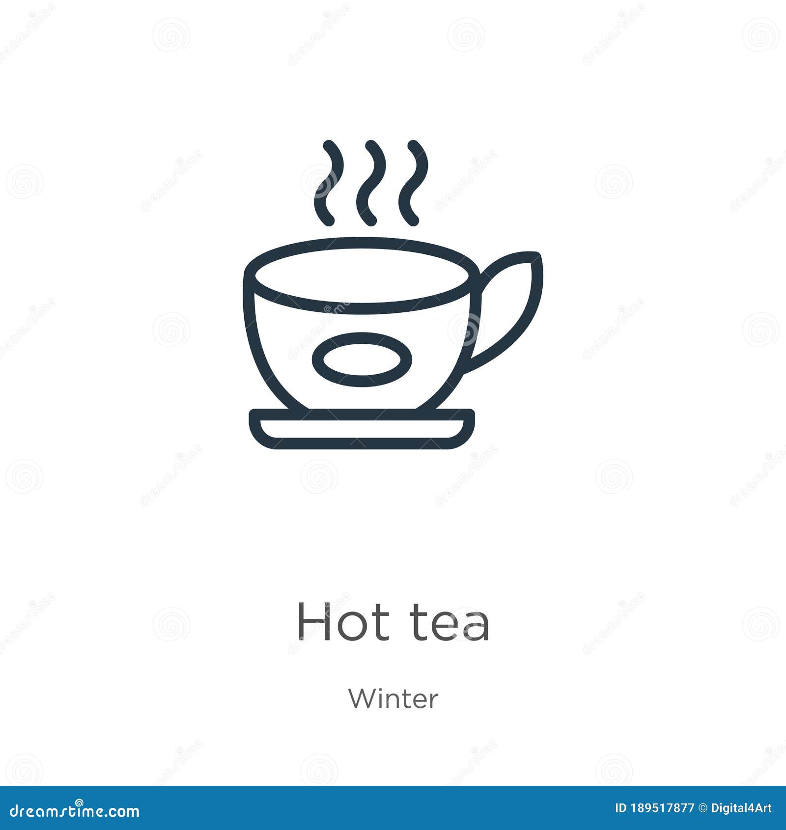 Hot Tea Icon. Thin Linear Hot Tea Outline Icon Isolated on White ...