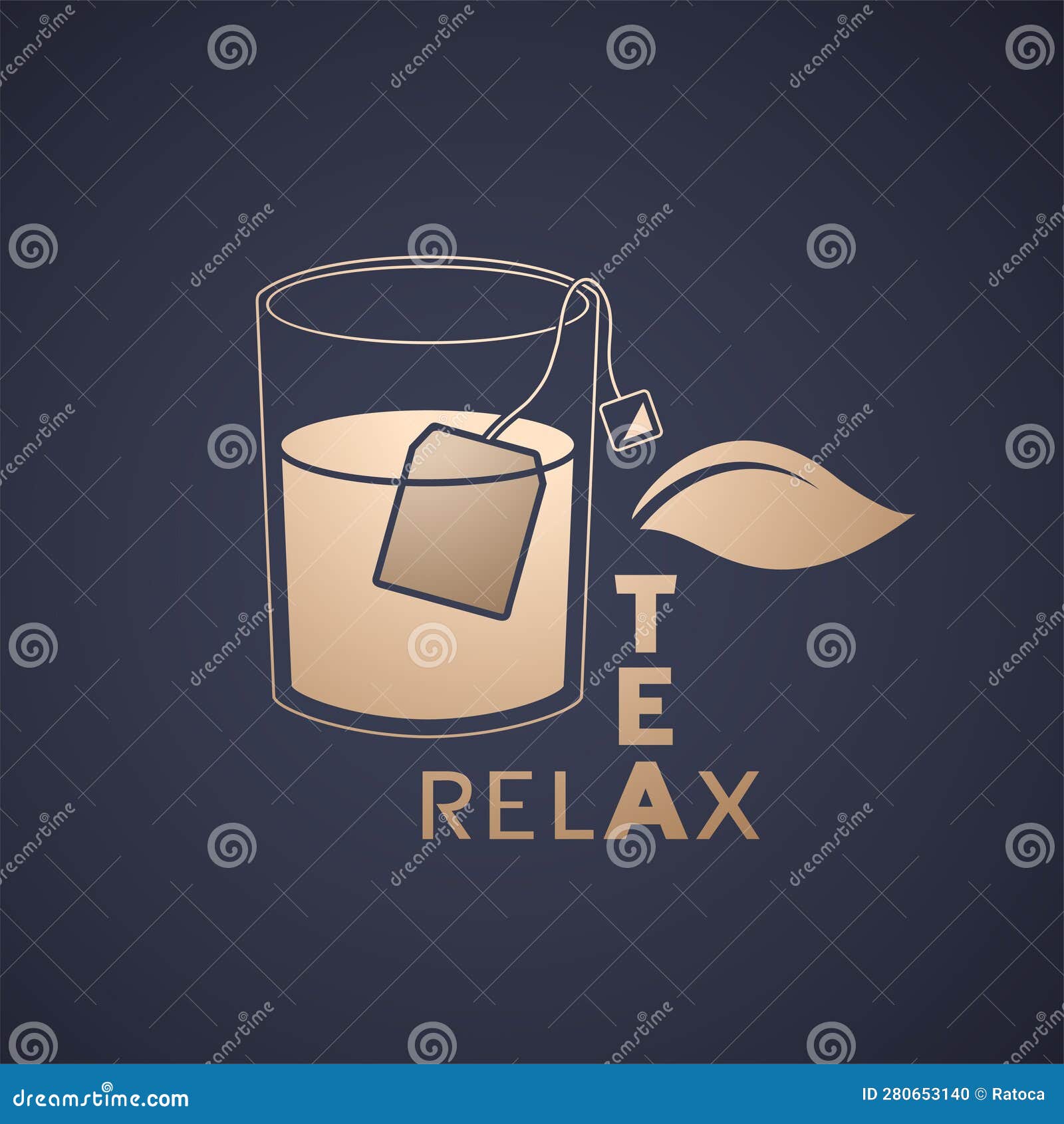 Hot tea illustration stock vector. Illustration of gold - 280653140