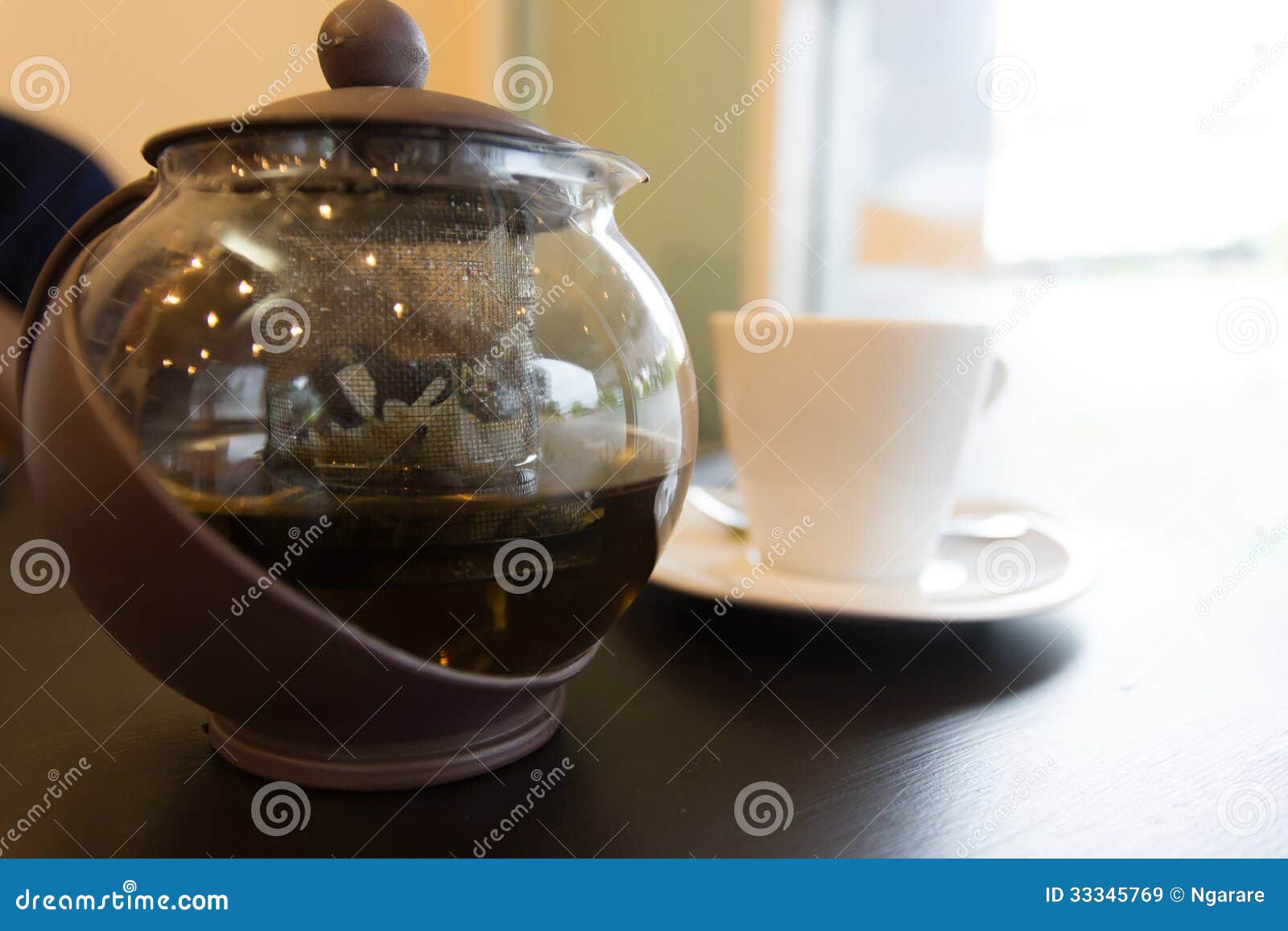 Hot tea pot on table stock image. Image of food, relax - 33345769