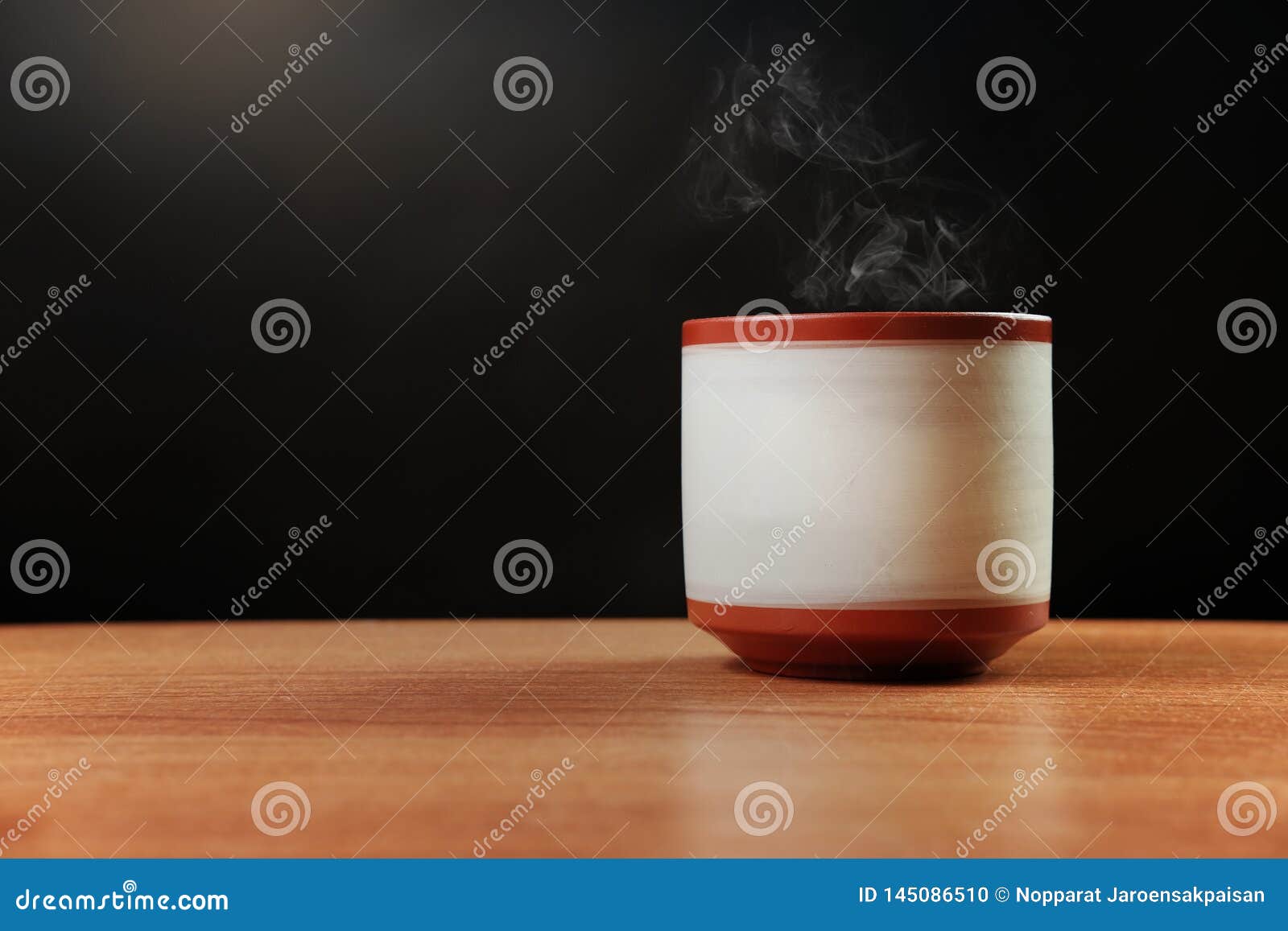 Hot Tea with Steam in Ceramic Tea Cup Stock Photo - Image of food ...