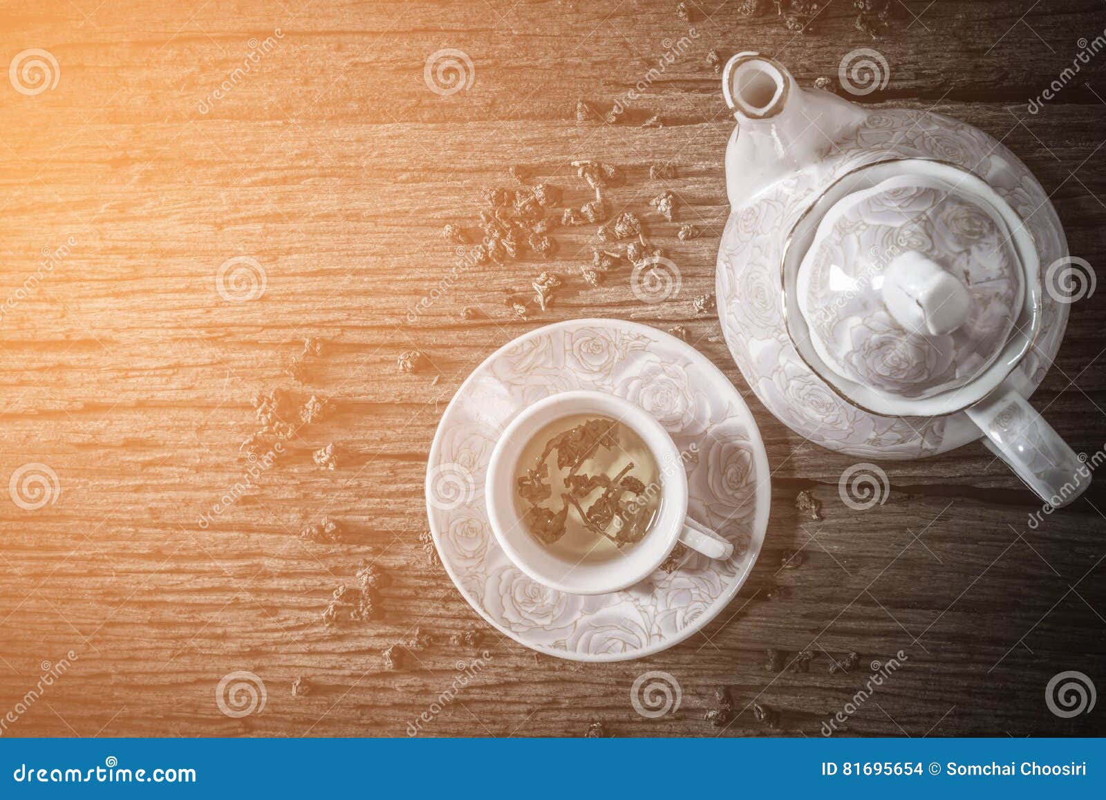Hot tea on the table stock photo. Image of teapot, black - 81695654