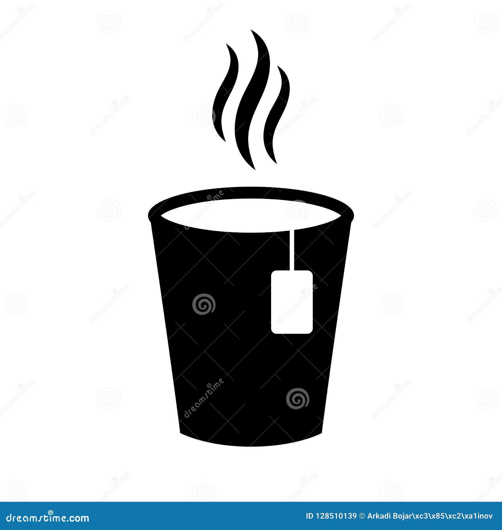 Hot tea vector icon stock vector. Illustration of drink - 128510139
