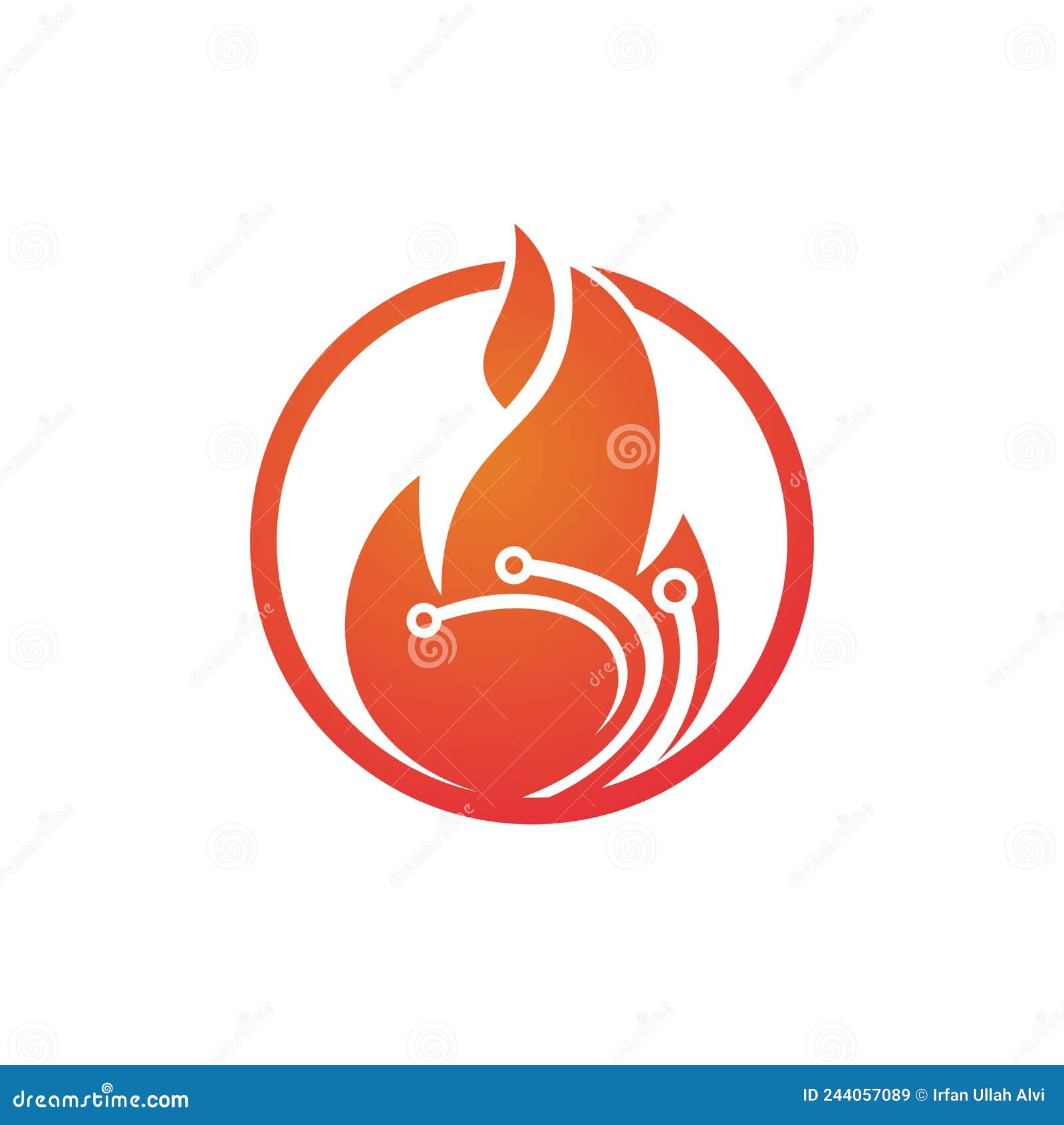 Hot Technology Vector Logo Design. Fire and Technology Logo Concept ...