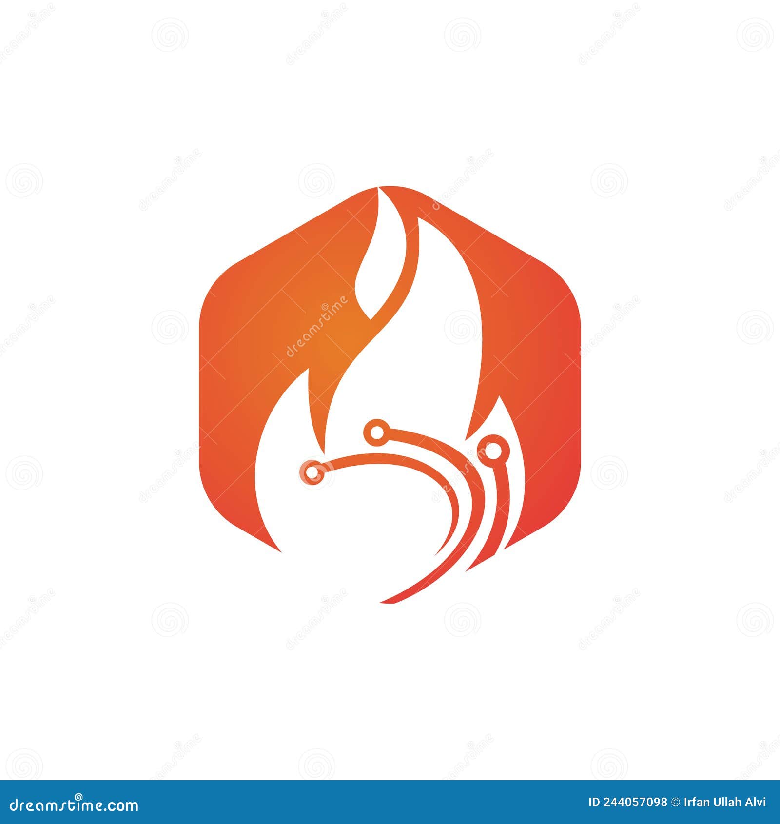 Hot Technology Vector Logo Design. Fire and Technology Logo Concept ...