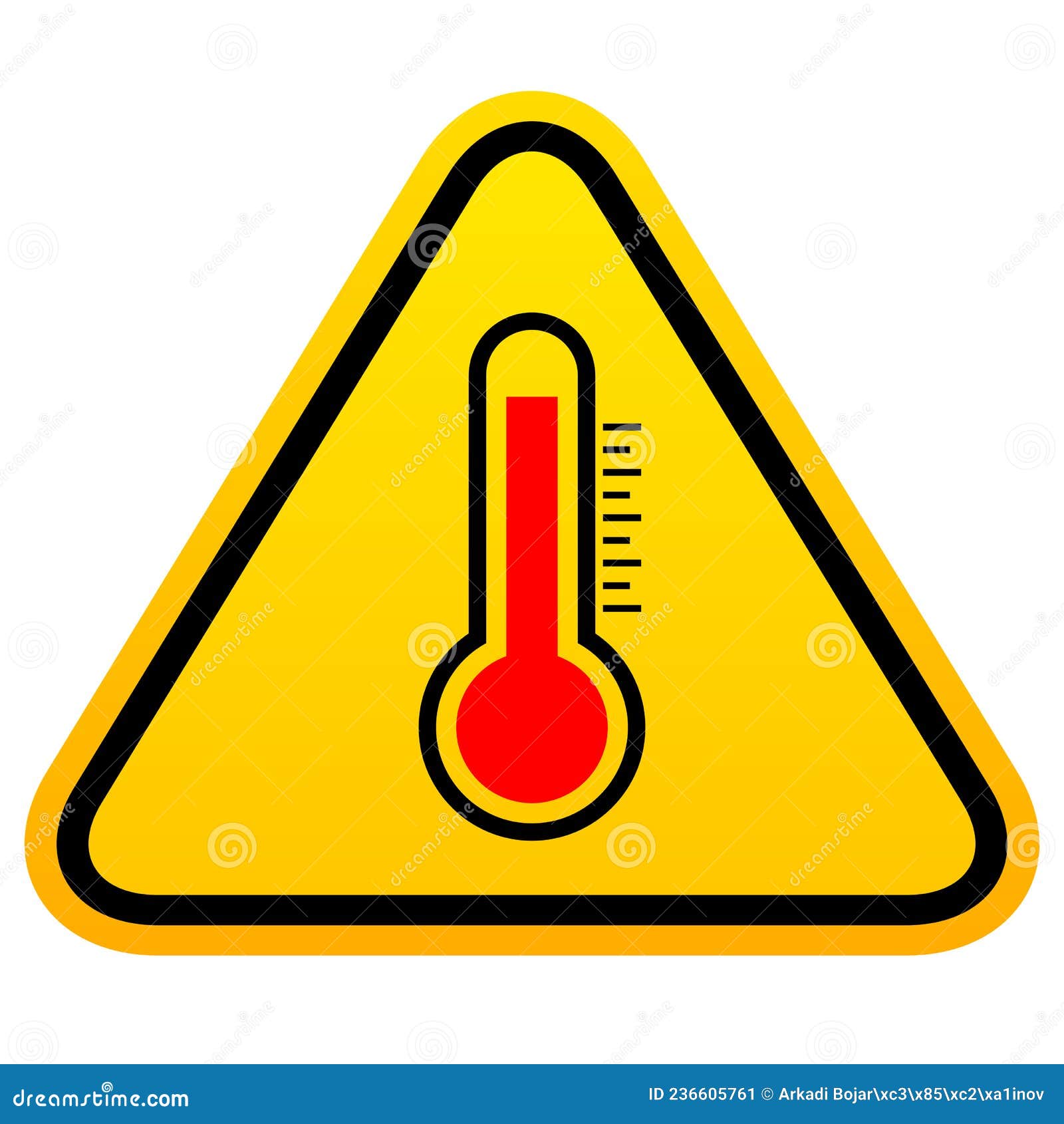 Hot Temperature Caution Sign Stock Vector - Illustration of clip ...