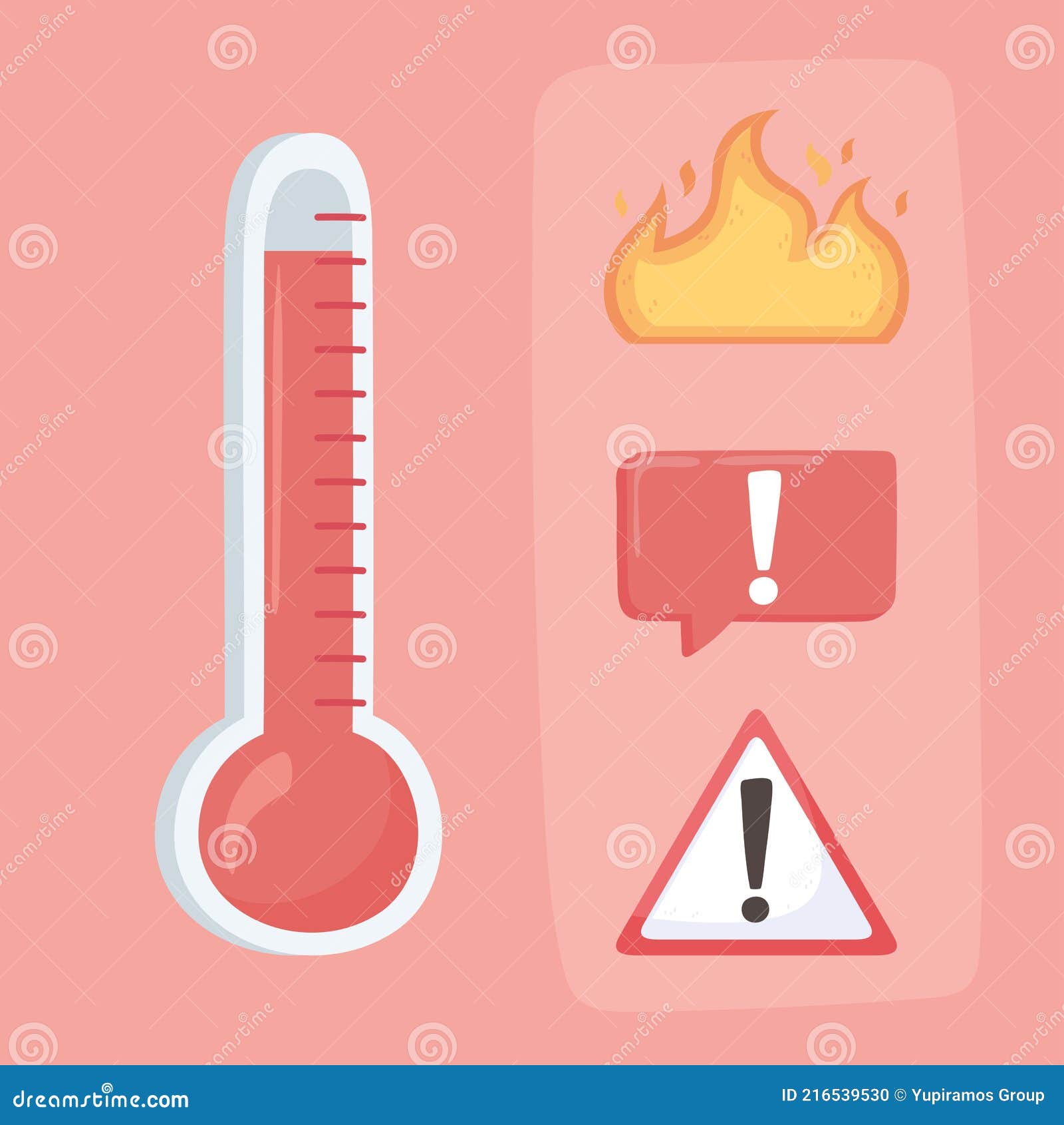 Hot temperature climate stock vector. Illustration of warm - 216539530