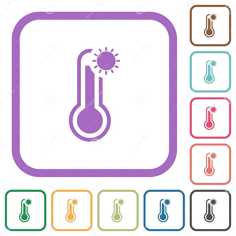 Hot Temperature Simple Icons Stock Vector - Illustration of science ...