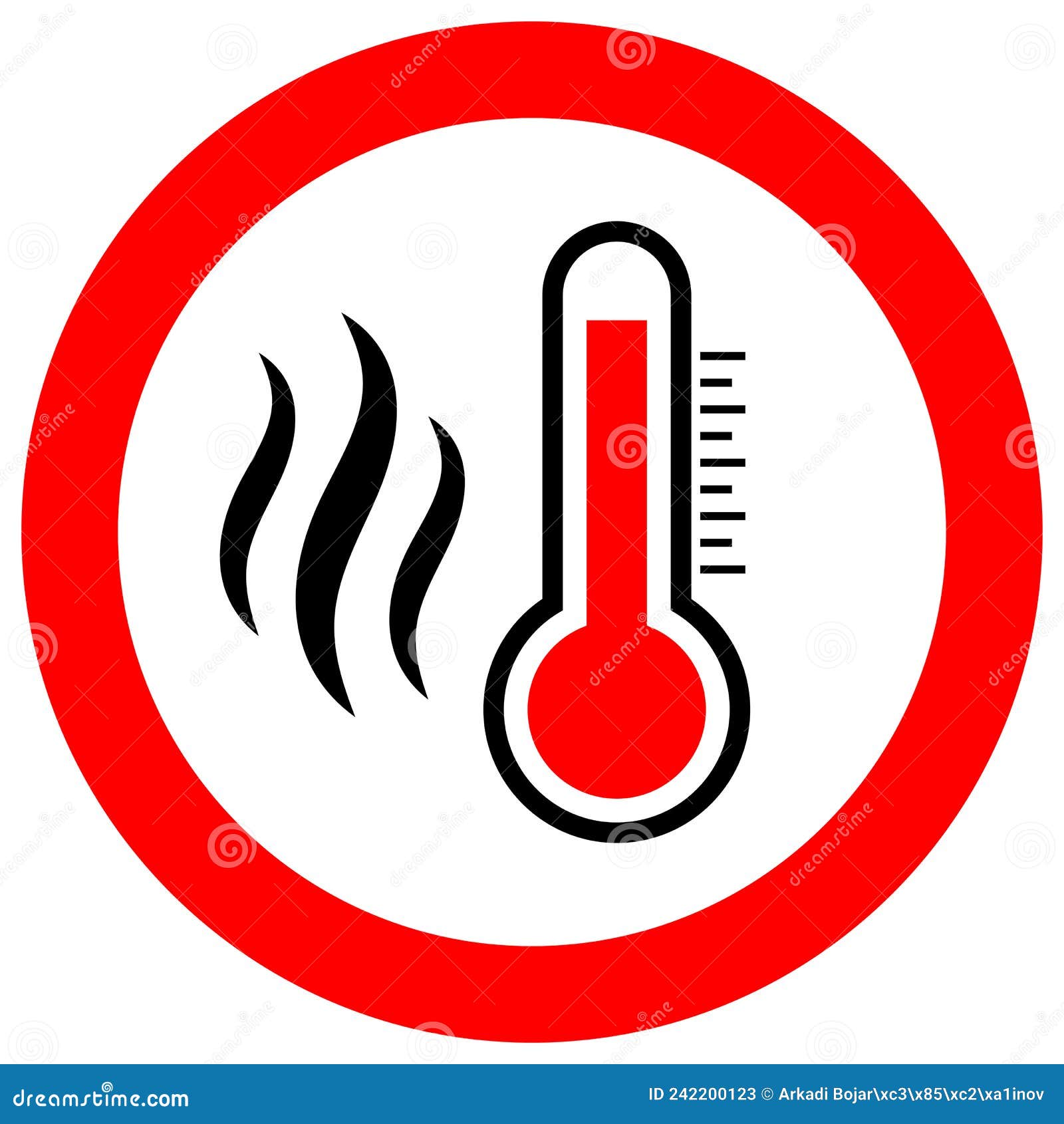 Hot Temperature Warning Sign Stock Vector - Illustration of flat, icons ...