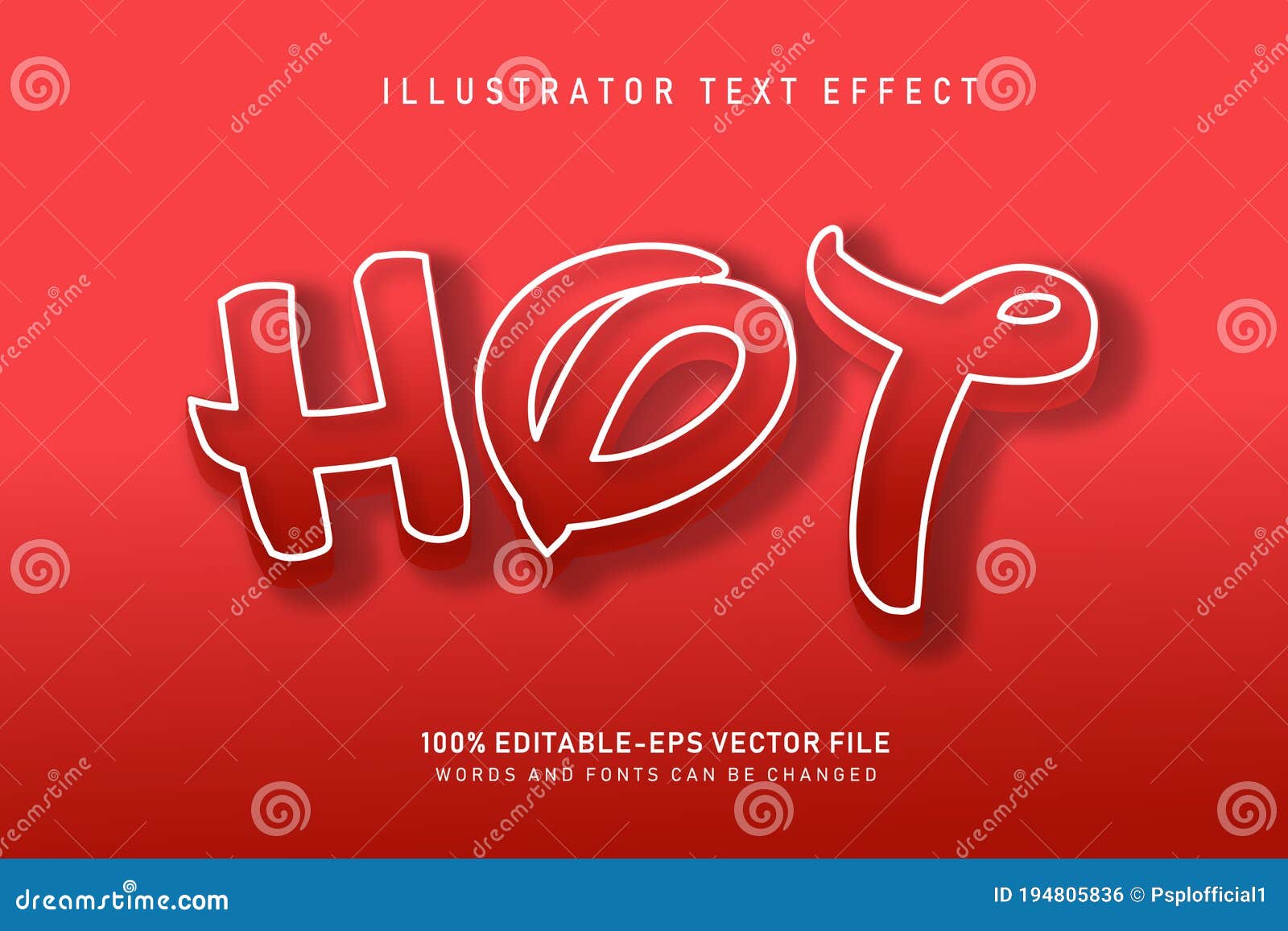 Hot Text Effect Design Vector Stock Vector - Illustration of graphic ...