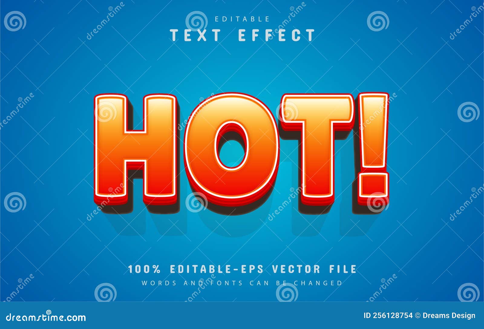 Hot Text Effect Cartoon Style Stock Vector - Illustration of icon ...