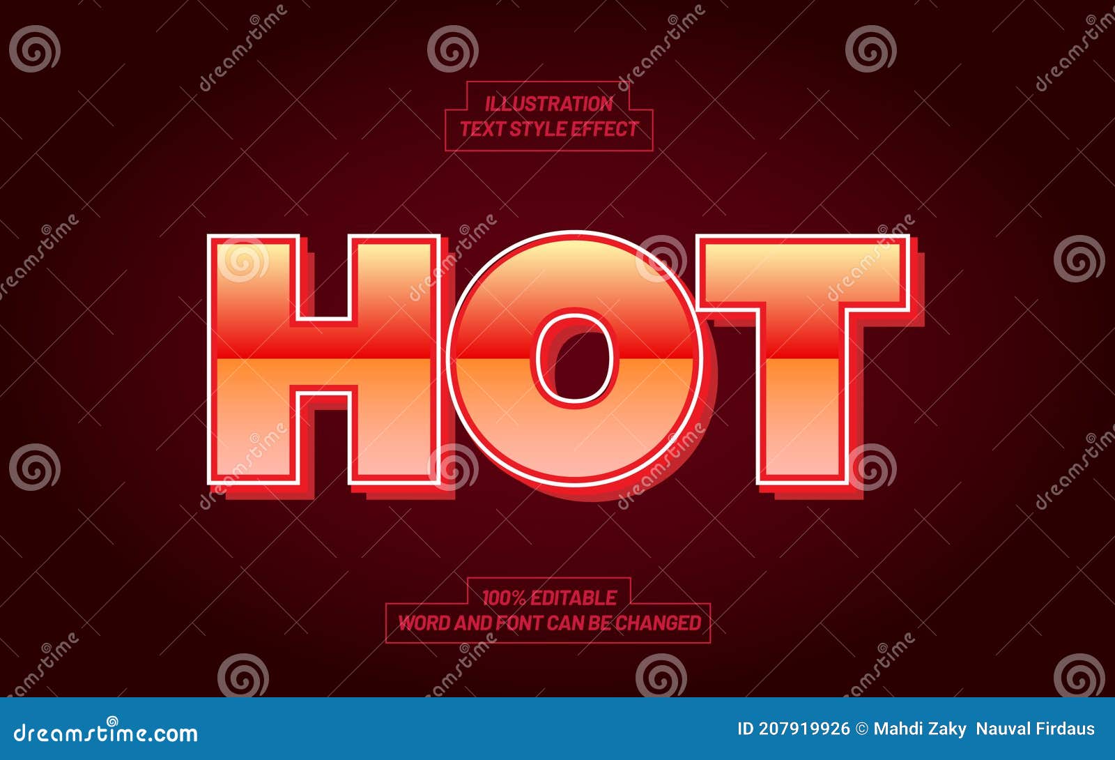 Hot Text Effect Style, Editable Design Stock Vector - Illustration of ...