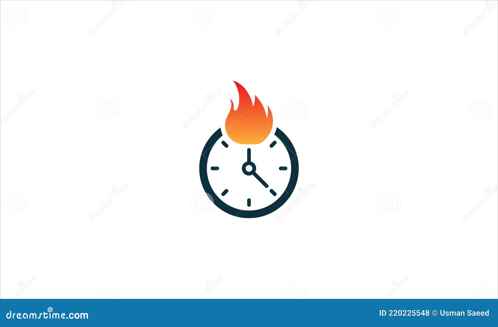 Clock Flame Speed Time Icon. Stopwatch Countdown Circle Logo Burn Alarm ...