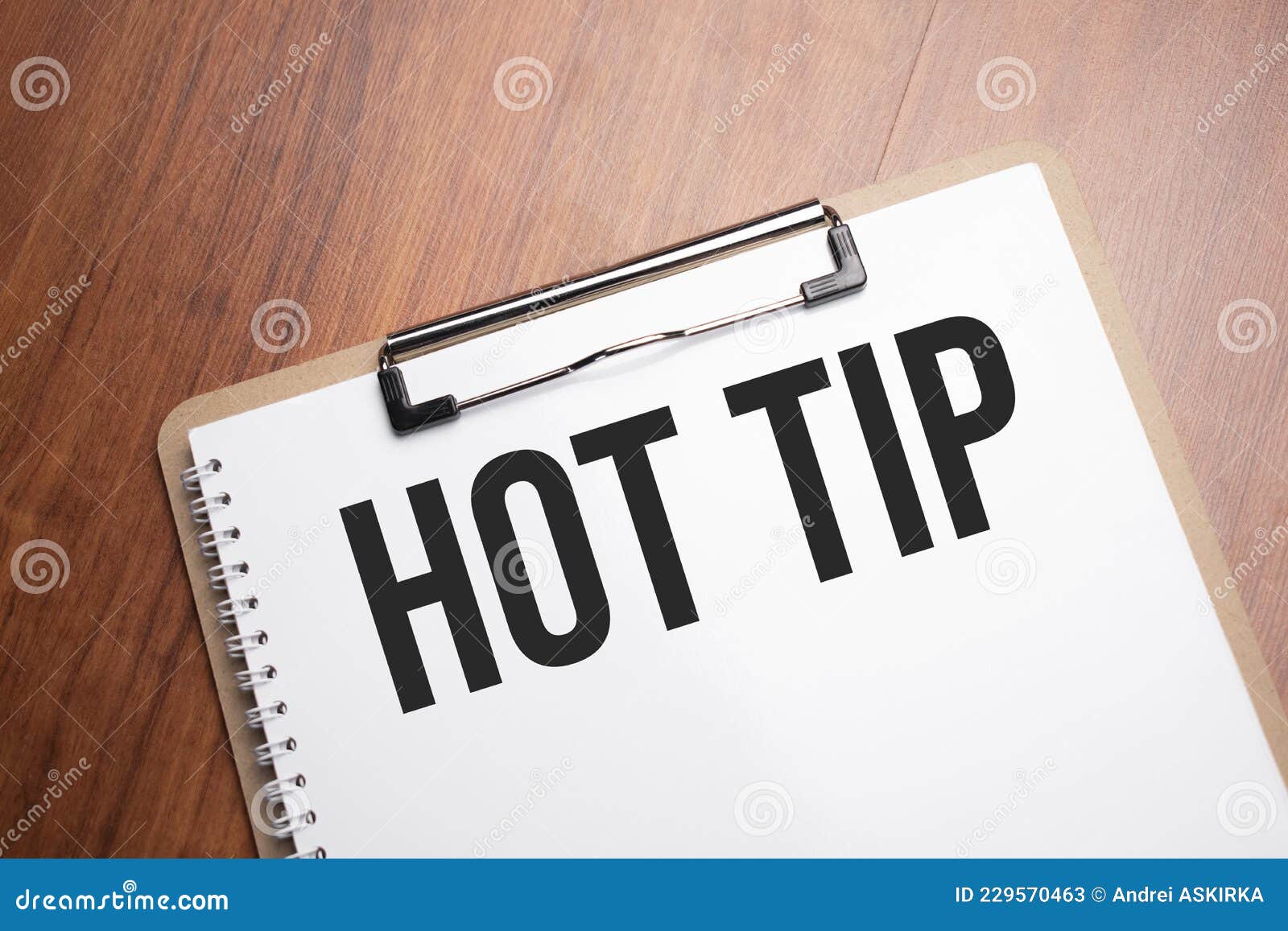 Hot Tip Text on White Paper on the Wood Table Stock Image - Image of ...