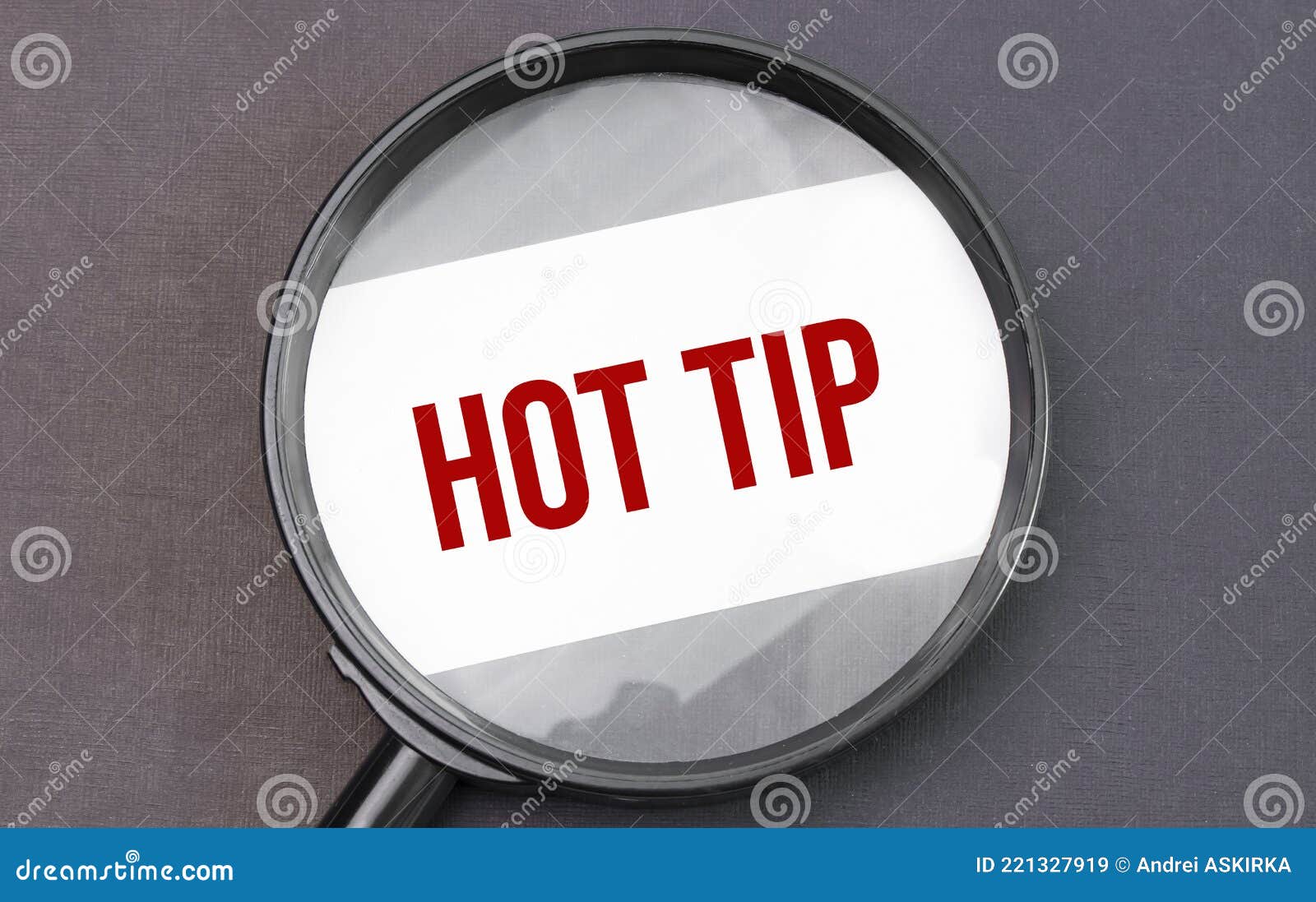 Hot Tip Word on Paper through Magnifying Lens Stock Illustration ...