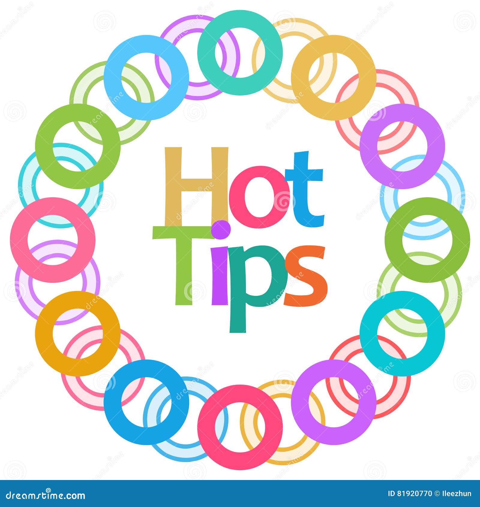 Hot Tips Colorful Rings Circular Stock Illustration - Illustration of ...