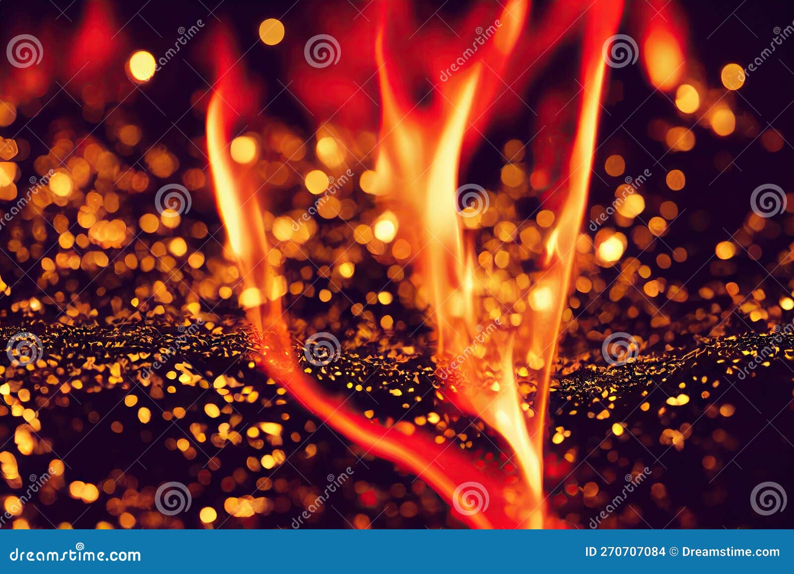 Blaze Fire Flame Texture Background Isolated On Black Background. Stock ...