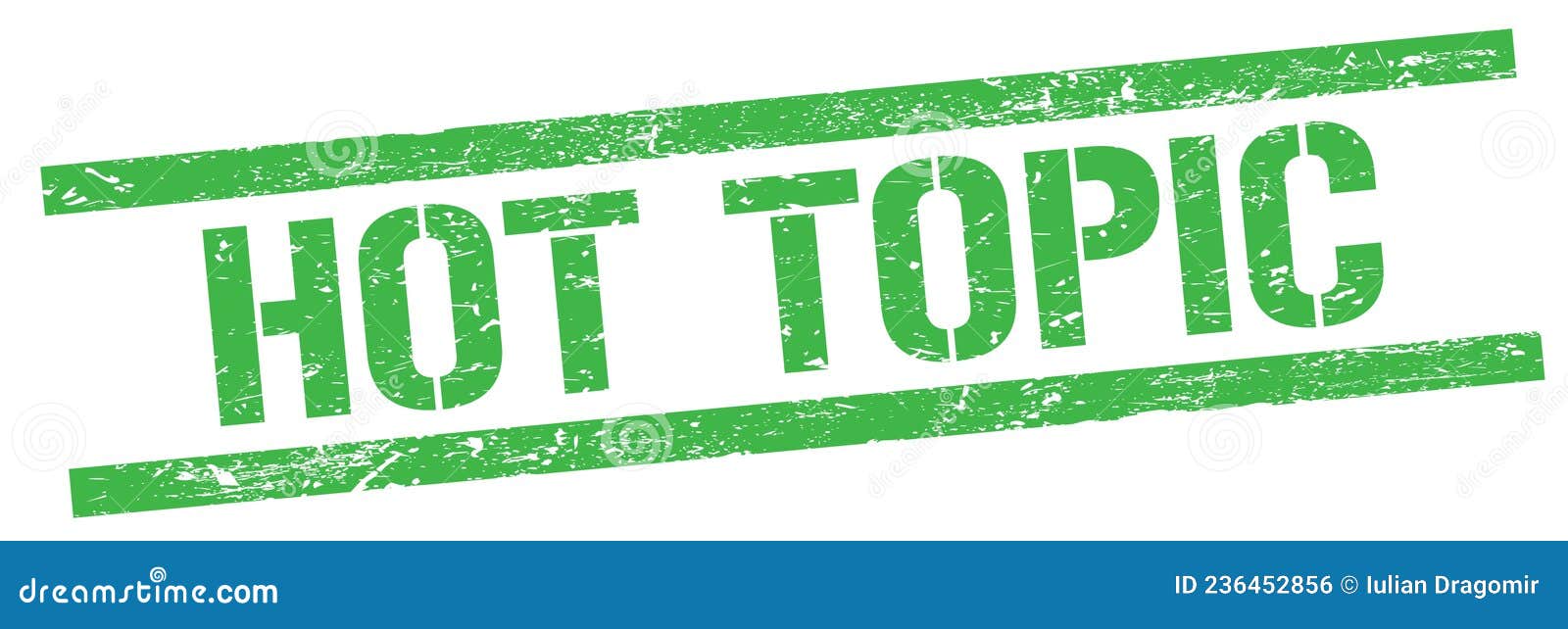 HOT TOPIC Text on Green Grungy Rectangle Stamp Stock Illustration ...