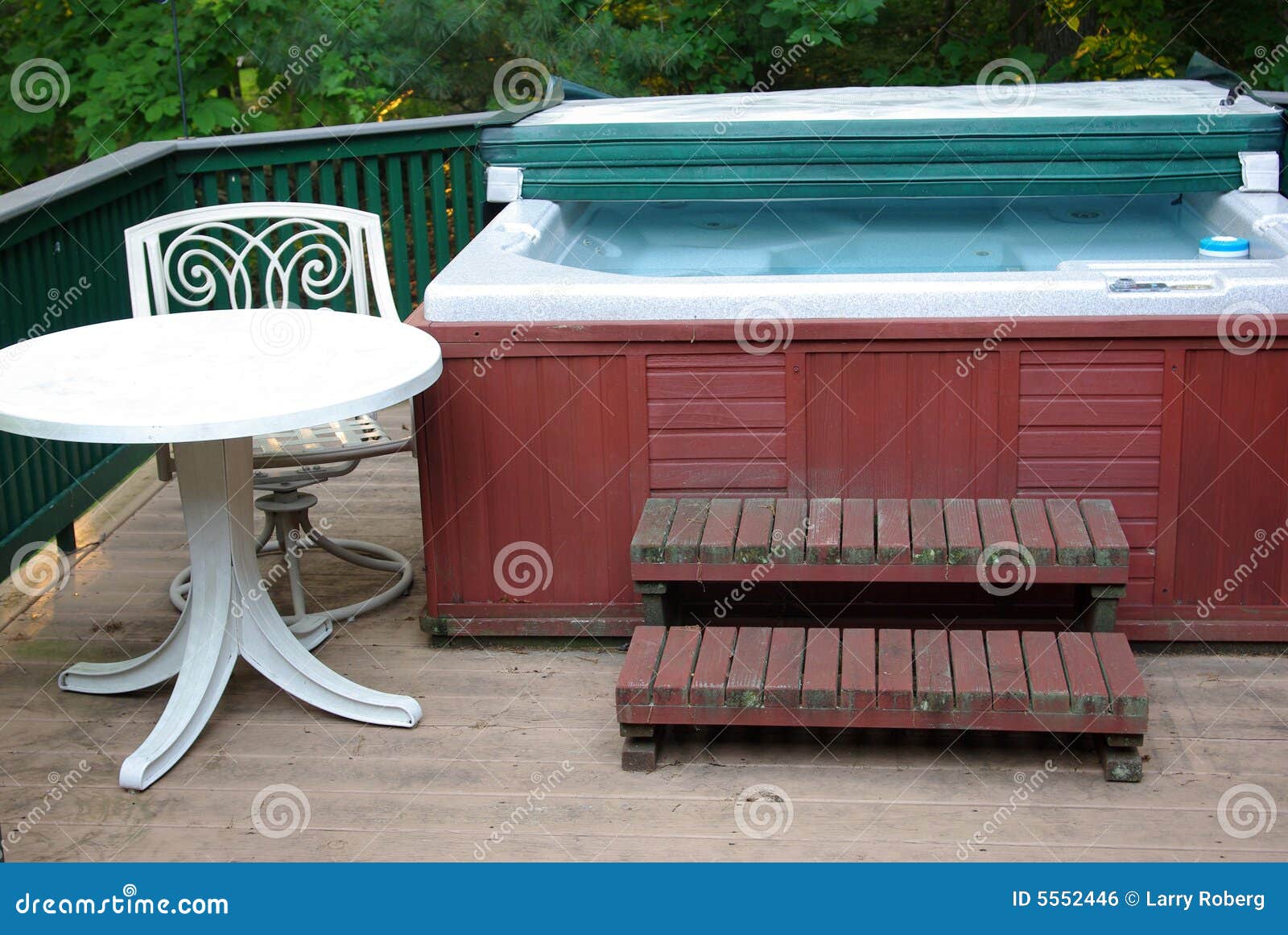 Hot tub with table stock photo. Image of relax, rail, white - 5552446