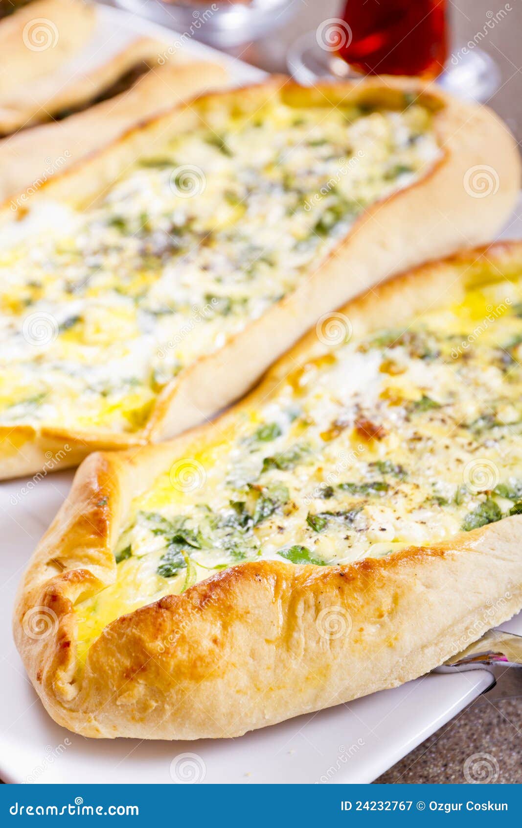 Hot Turkish Pides on the Plate Stock Image - Image of macro, ottoman ...