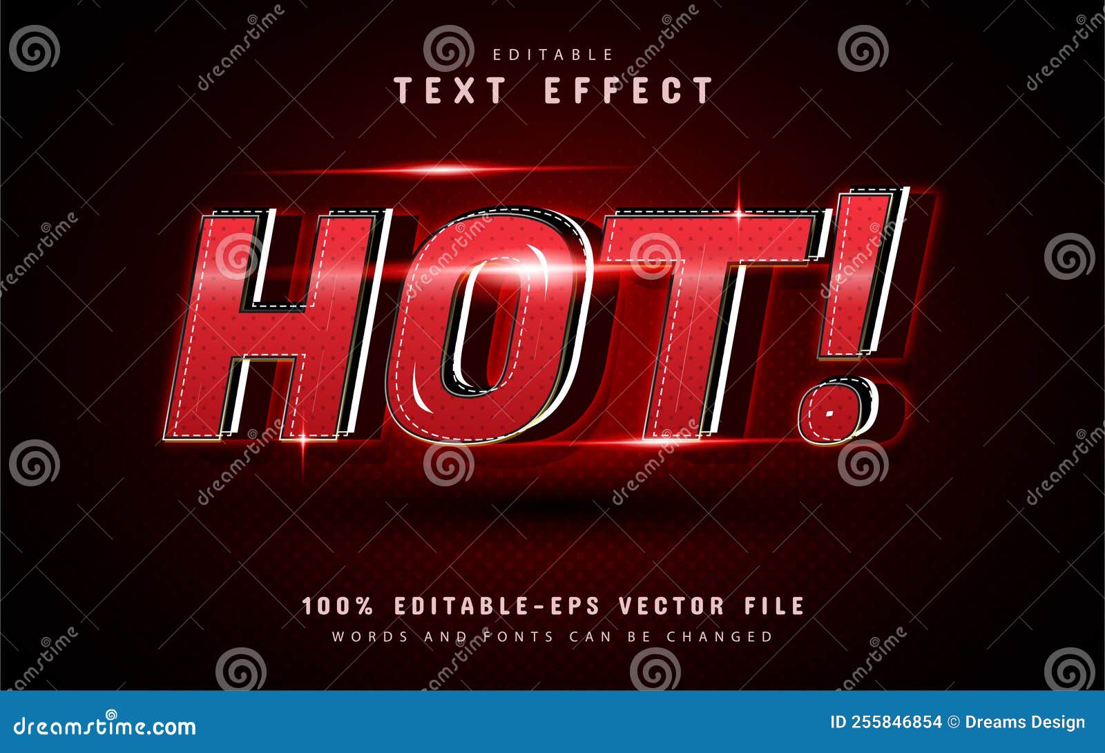 Hot vector text effect stock vector. Illustration of text - 255846854