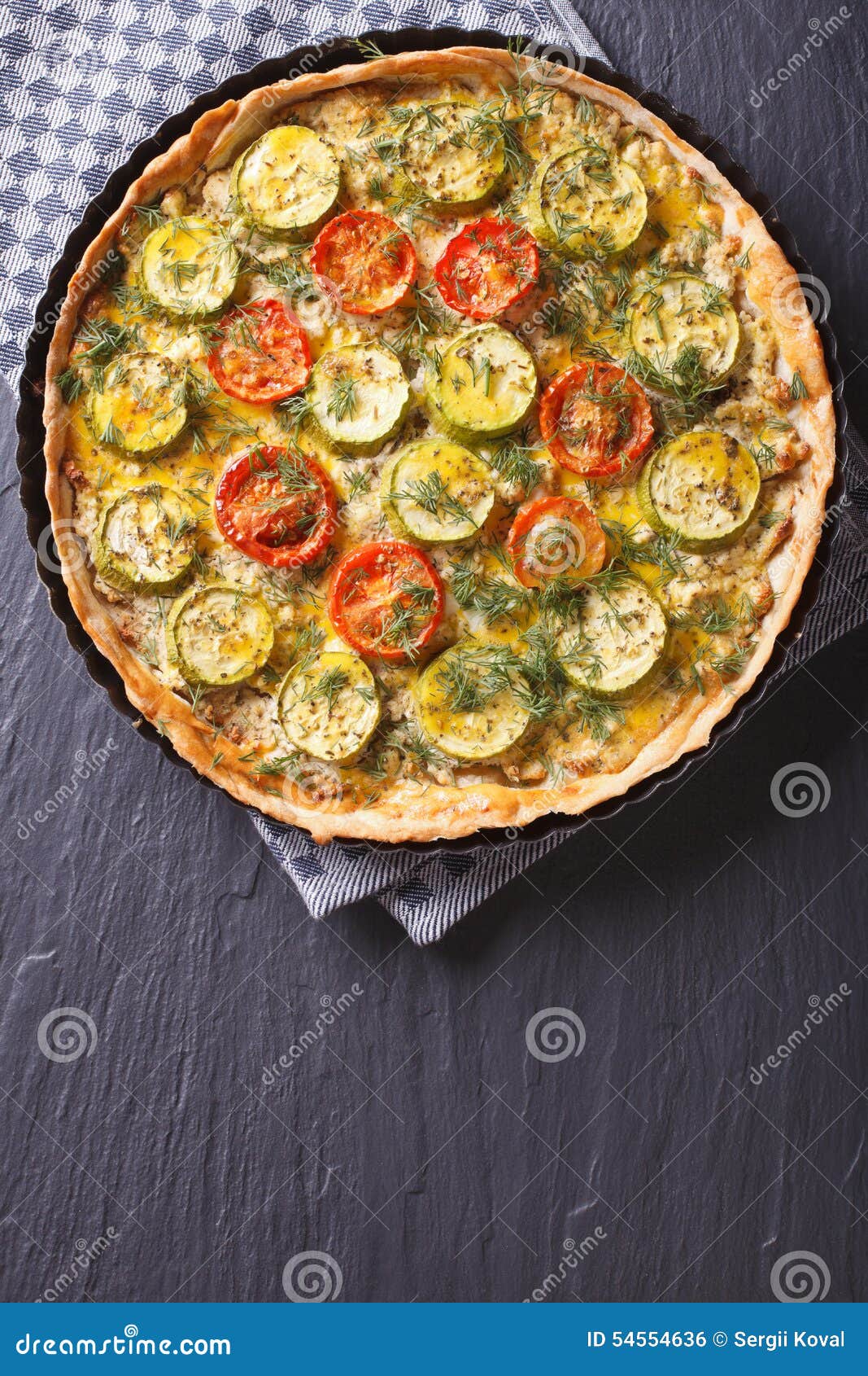 Hot Vegetable Pie Homemade Closeup. Vertical Top View Stock Photo ...