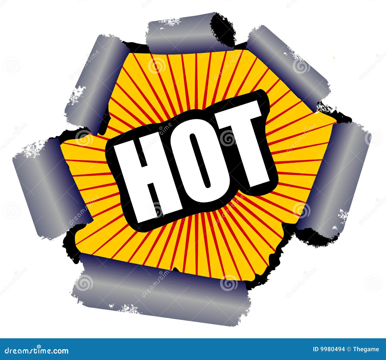 Hot Vintage Sign stock vector. Illustration of metallic - 9980494