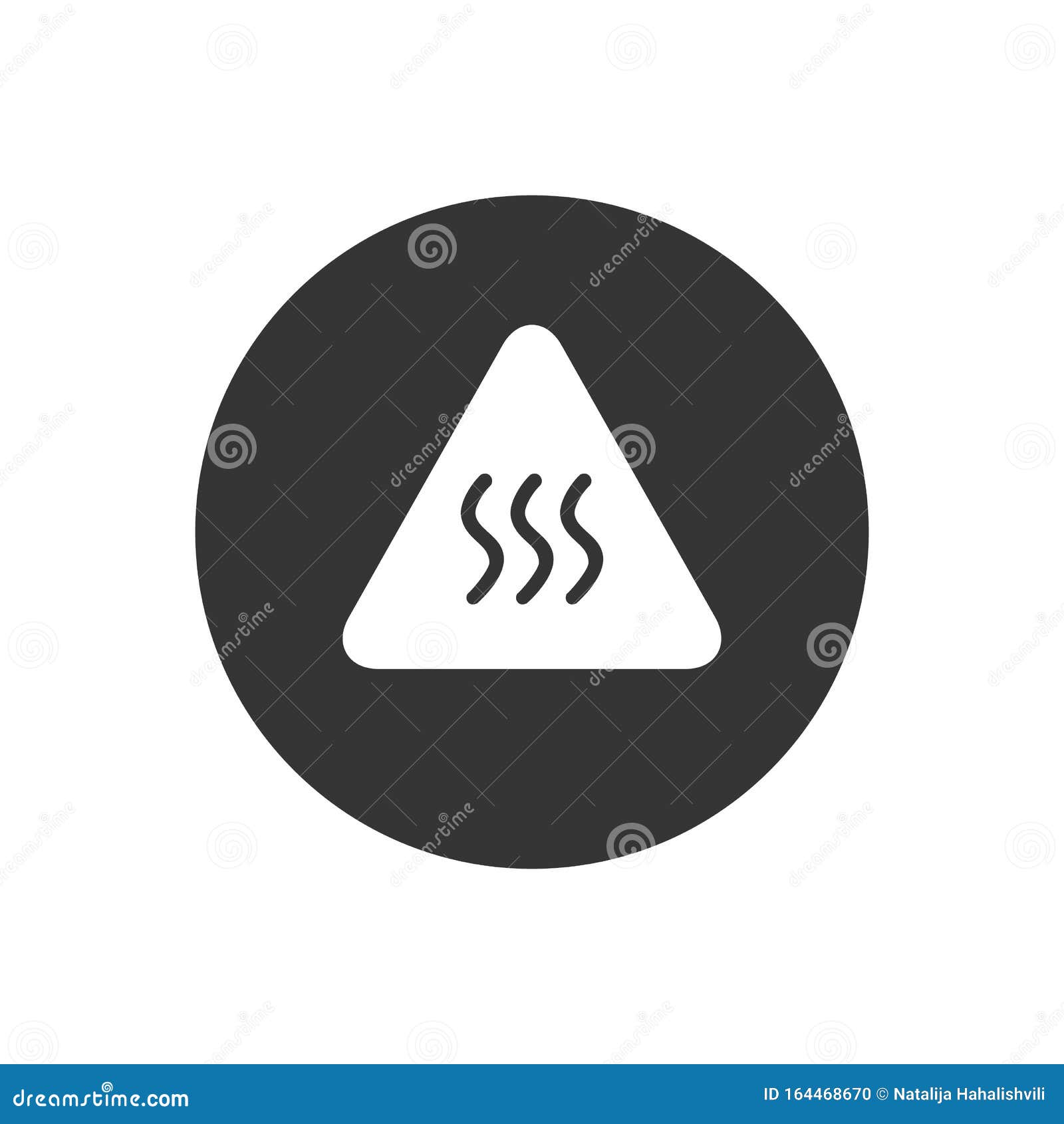 Hot Warning Sign. Line Icon Vector Modern Flat Style Stock Vector ...