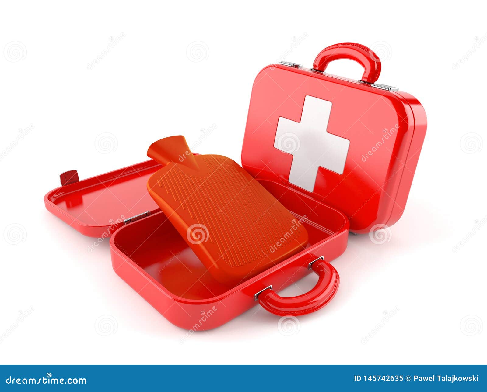 Hot Water Bottle Inside First Aid Kit Stock Illustration - Illustration ...