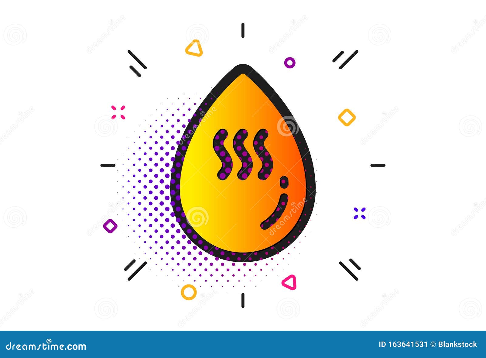 Hot Water Drop Icon. Clean Aqua Sign. Vector Stock Vector ...