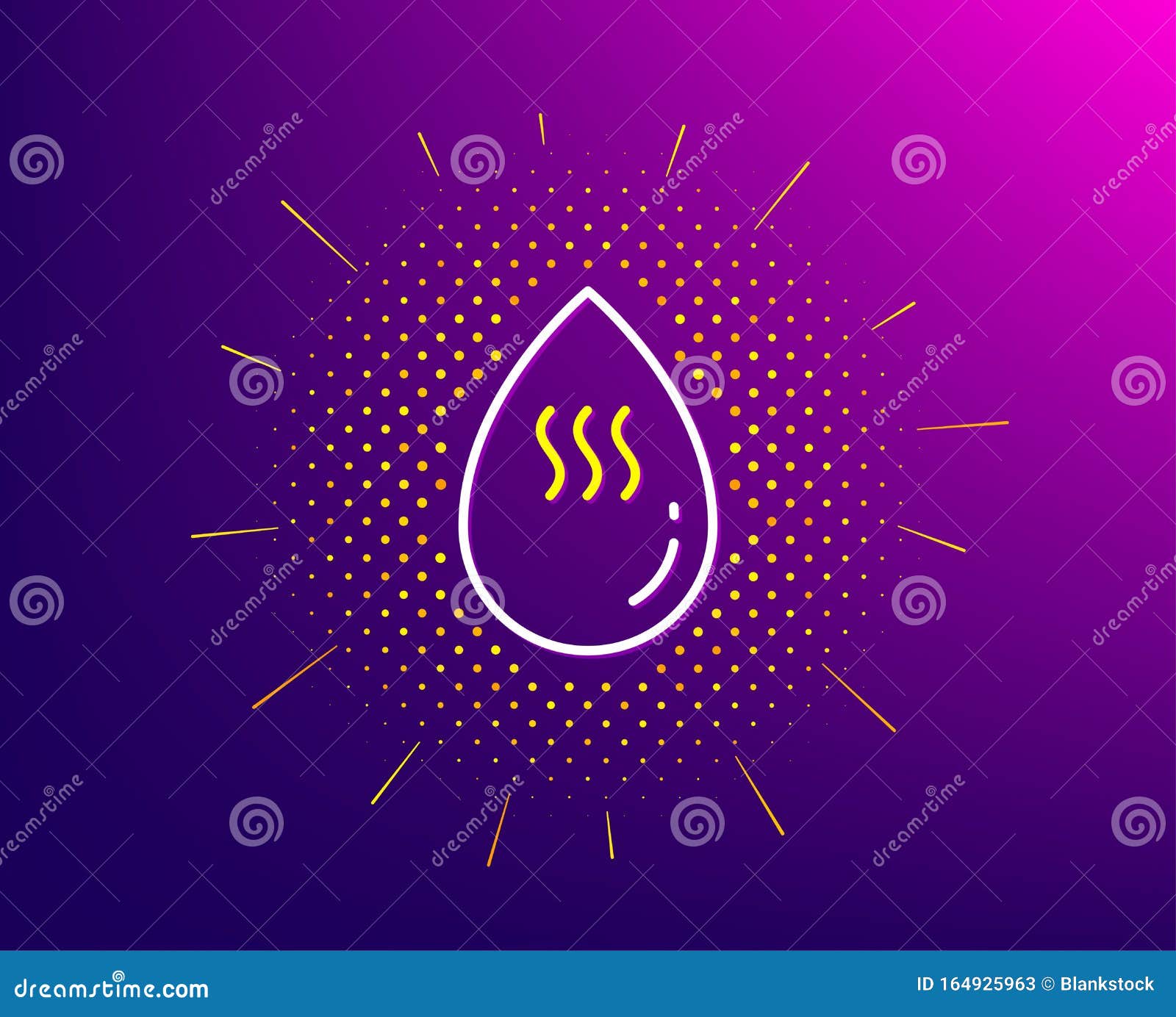 Hot Water Drop Line Icon. Clean Aqua Sign. Vector Stock Vector ...